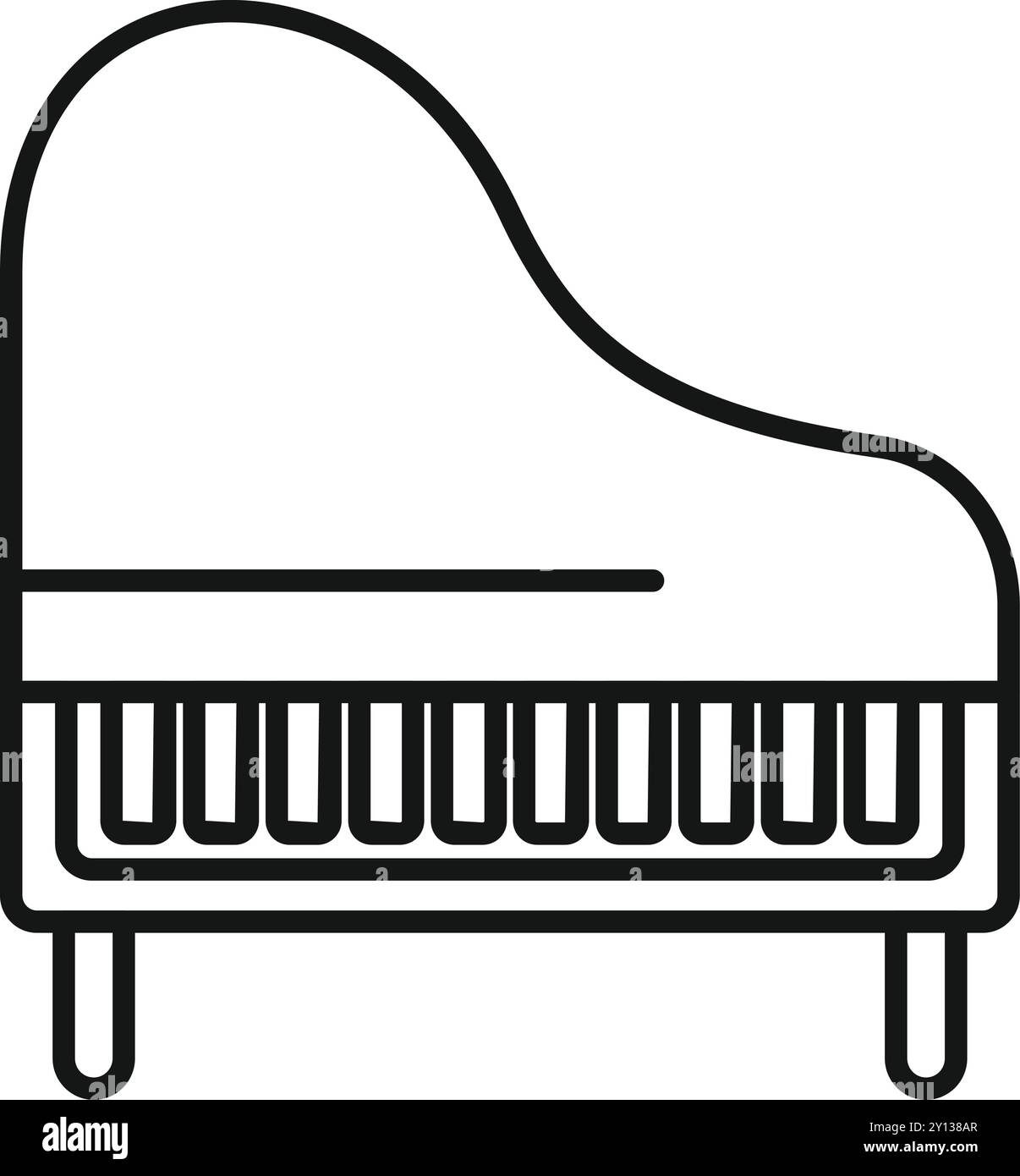 Simple line drawing of a grand piano, a timeless symbol of elegance and ...