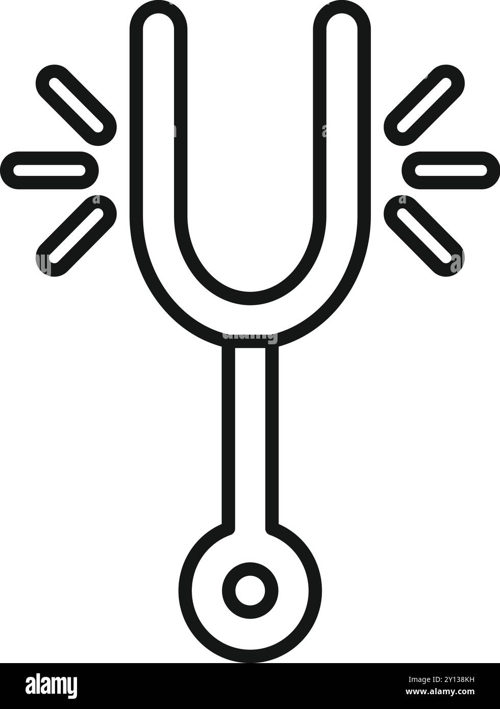 Minimalist vector illustration of a tuning fork vibrating, perfect for ...