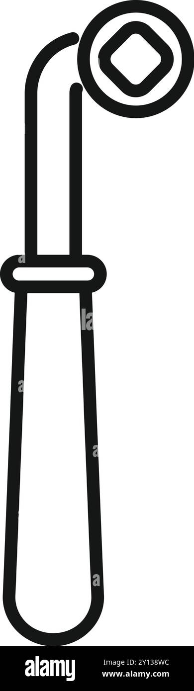 Handle ratchet screwdriver icon in outline style isolated on white ...
