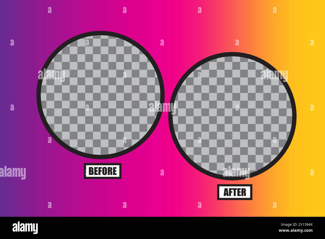 Gradient background. Vector before after. Editable frame illustration ...