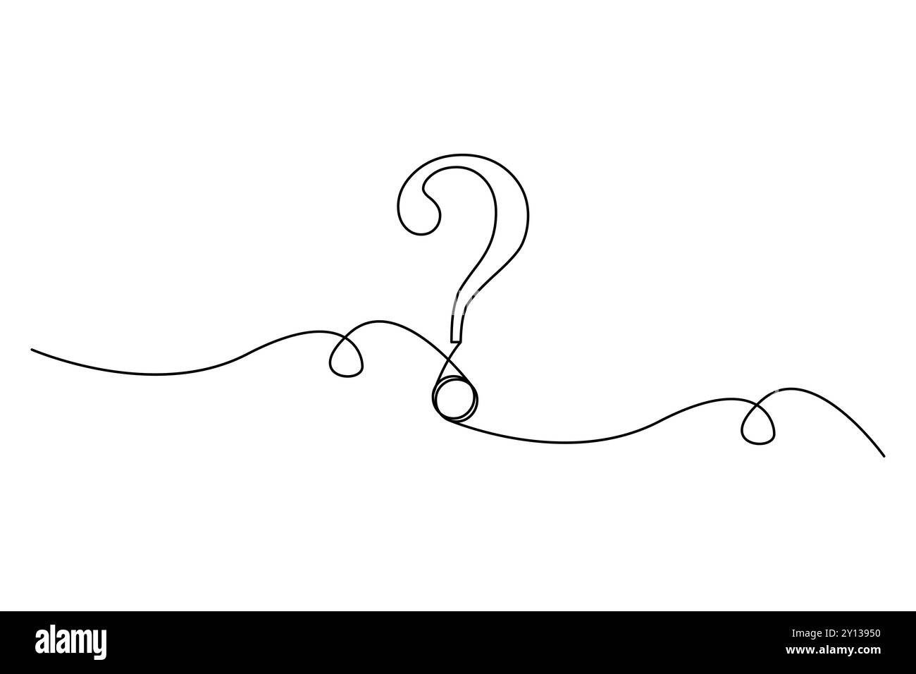 Question mark illustration. Continuous line drawing. Minimalist black ...