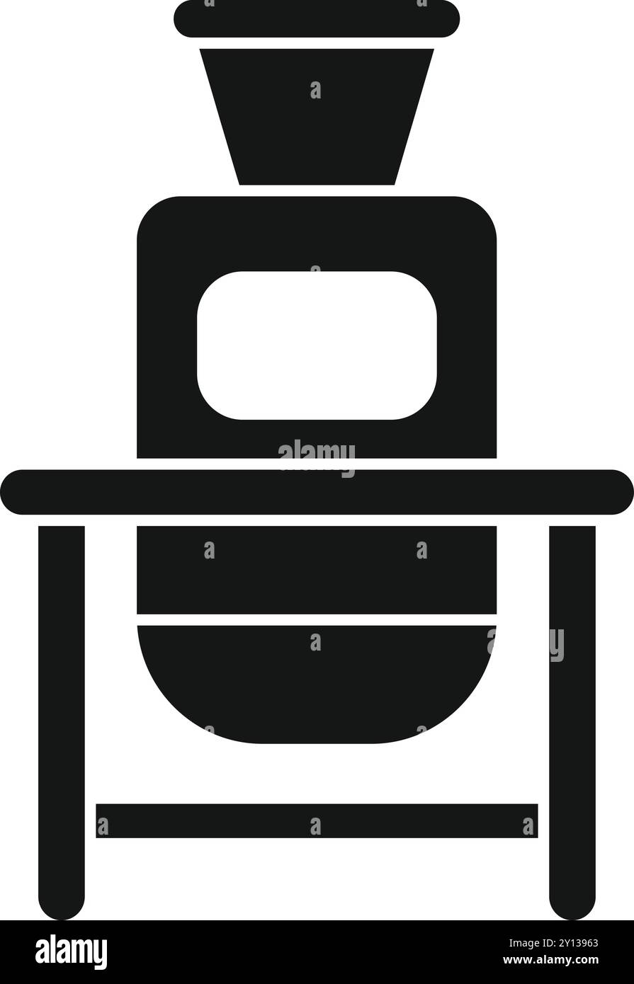 Black simple icon of a bioreactor used in a modern laboratory for ...