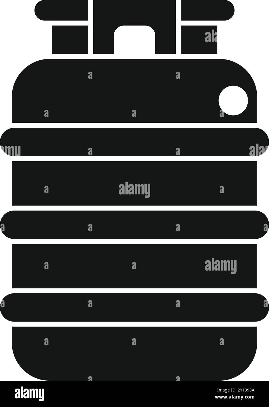 Simple black icon of a gas cylinder, commonly used for camping, outdoor ...