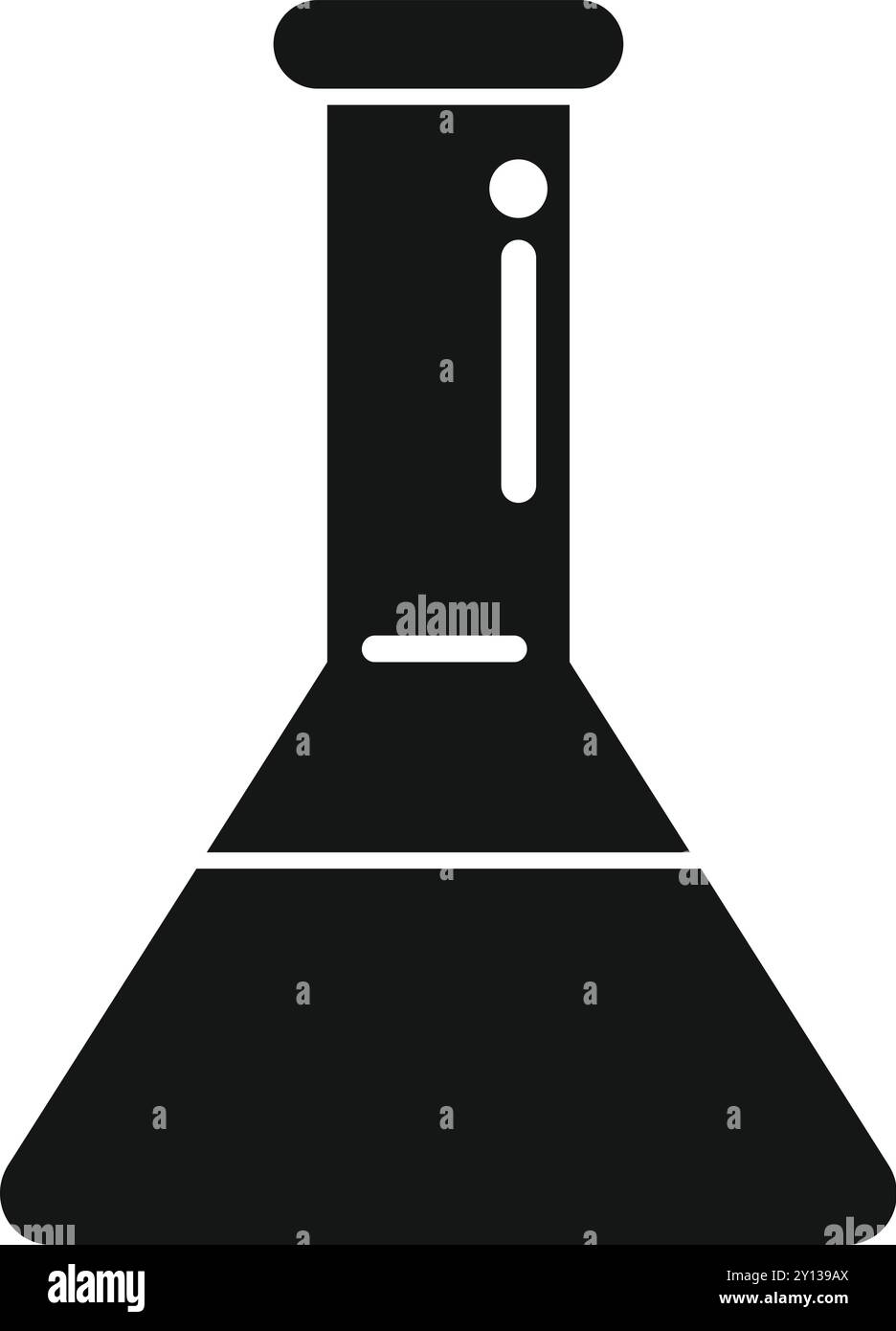 This simple, bold icon represents a chemical flask, often used in ...