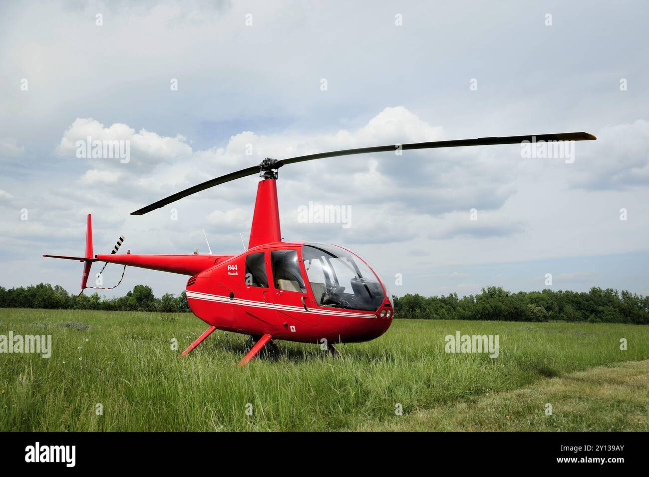 Robinson R44, helicopter, air transport, red, navigation, cockpit ...