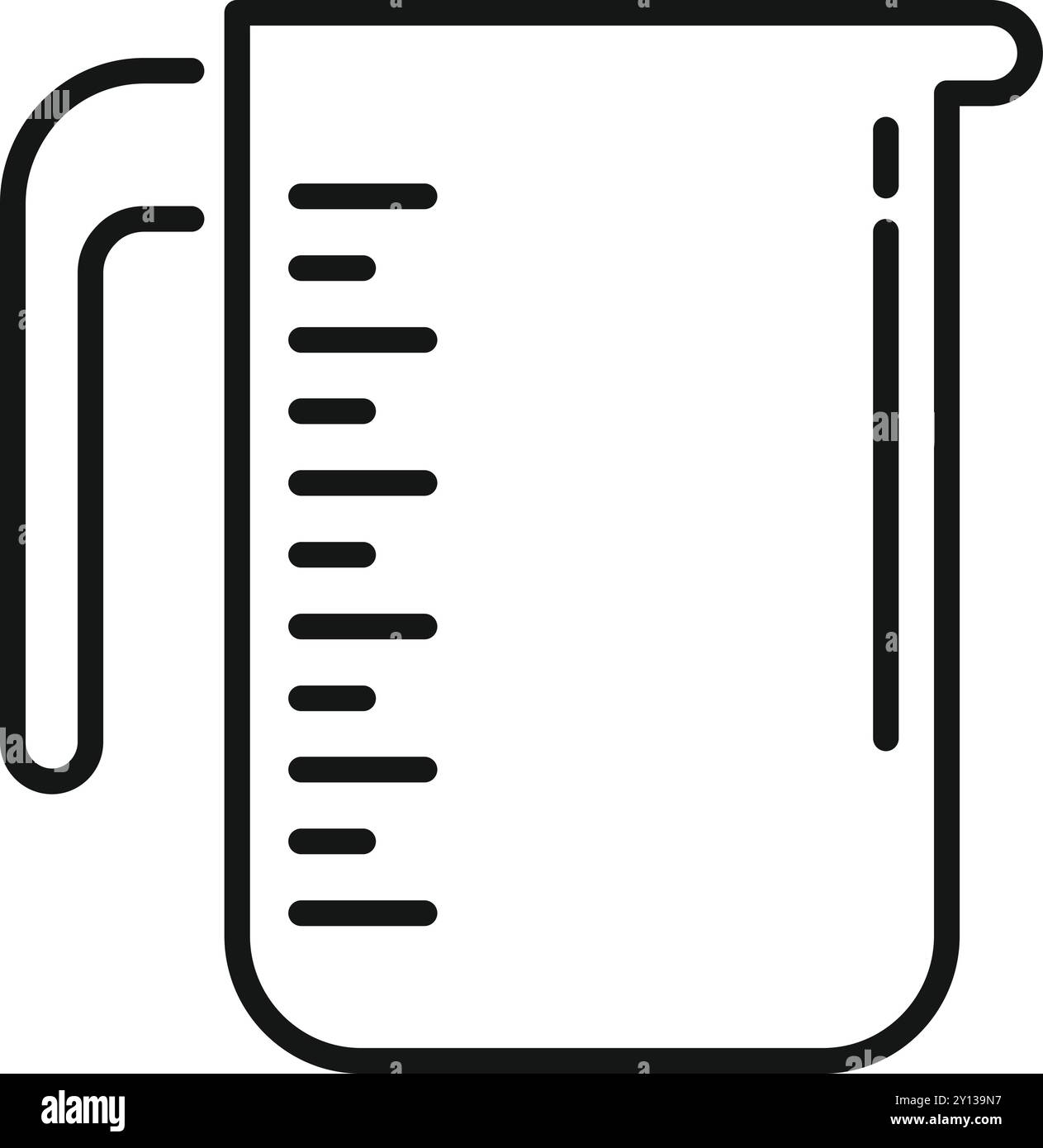 Simple vector showing a measuring cup, a common kitchen tool used for ...