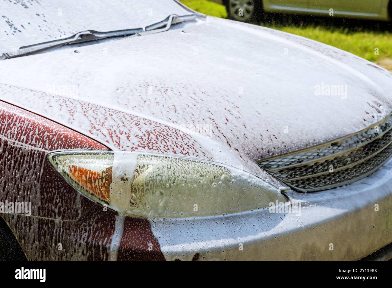 Car maintenance self service with high pressure foam under pressure for ...