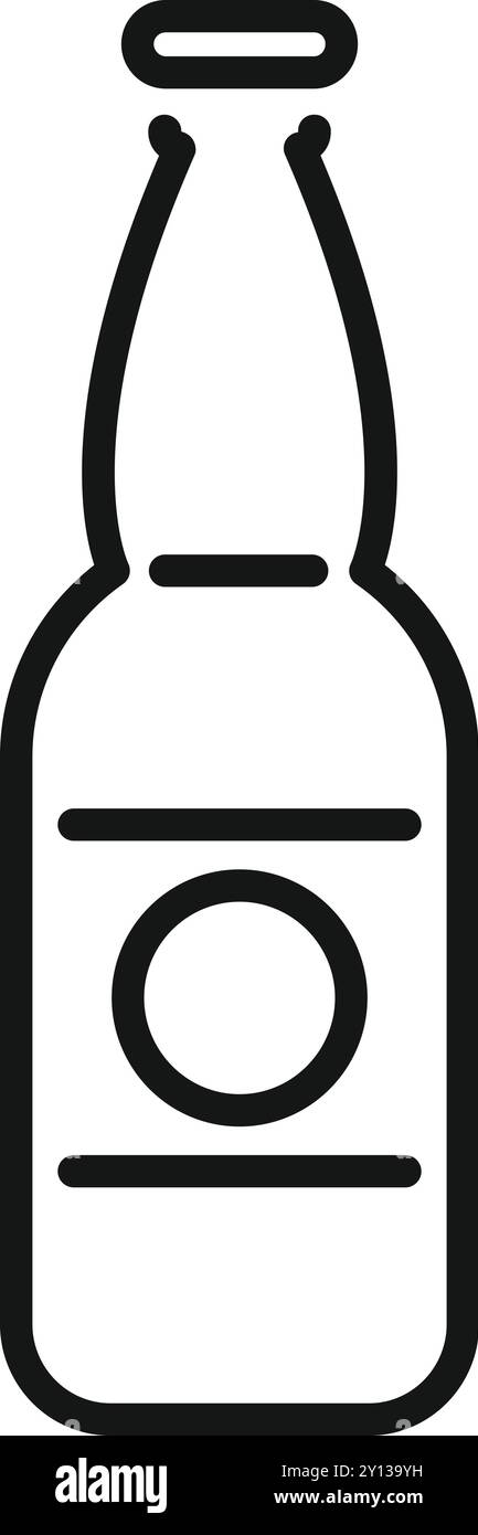 Simple line drawing of a glass bottle with a cap, perfect for ...