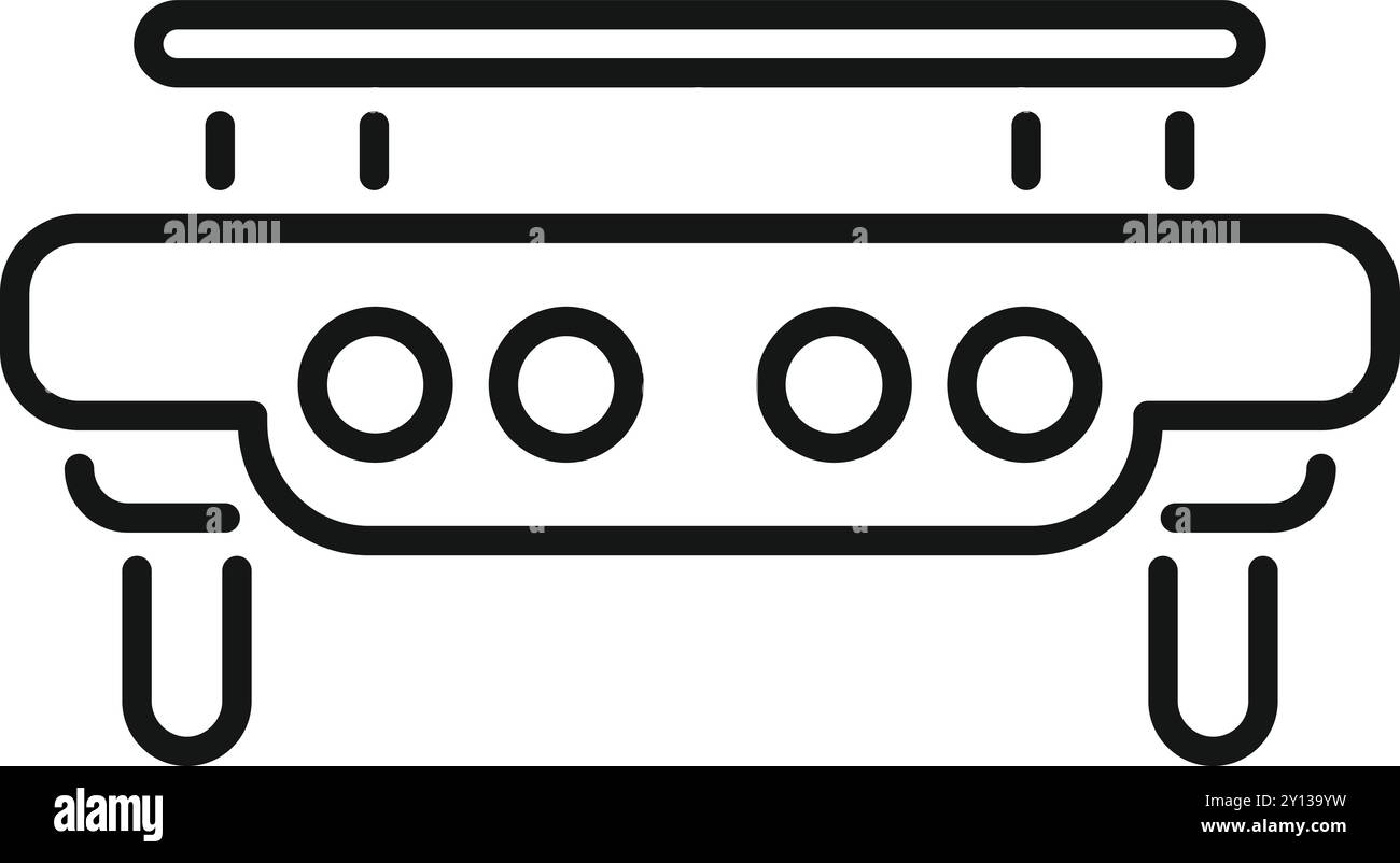 Simple line art vector icon of a magnetic levitation train levitating ...