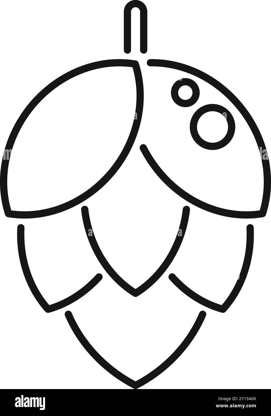 Simple and elegant line art of a hop cone, perfect for any project ...