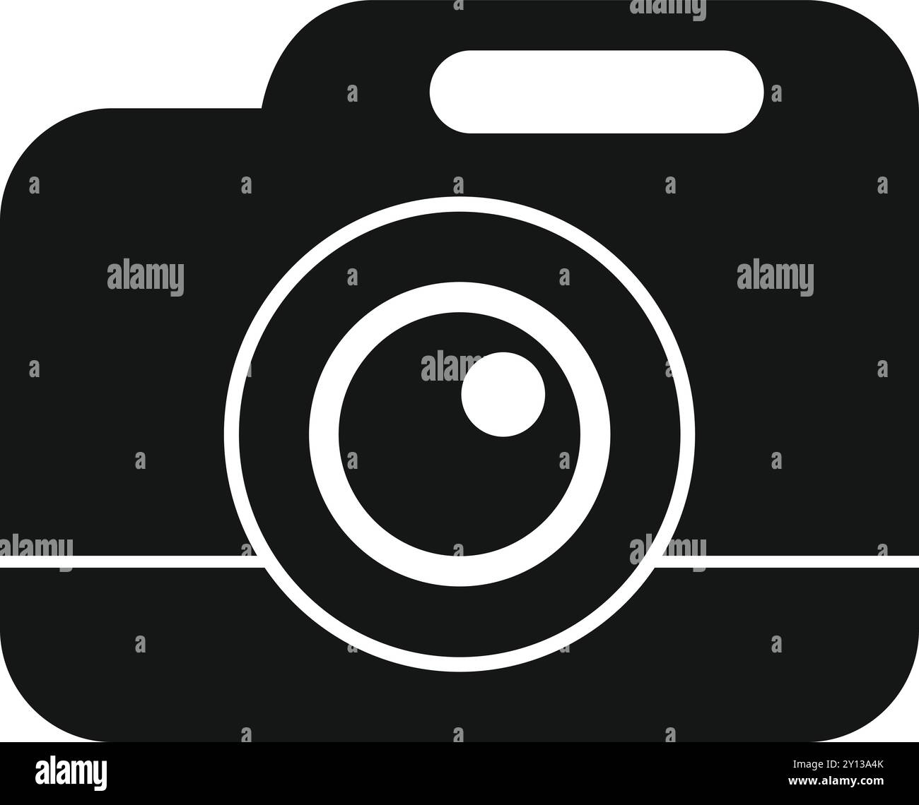 Simple black and white digital camera icon representing photography and ...