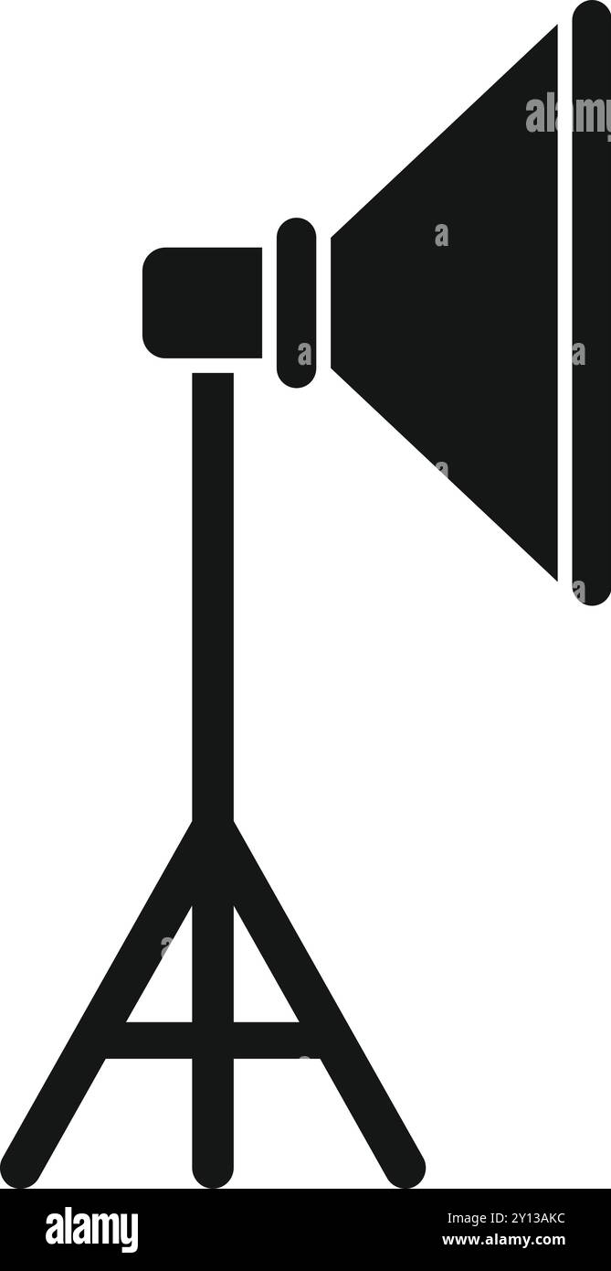 Simple vector spotlight icon representing photography lighting ...