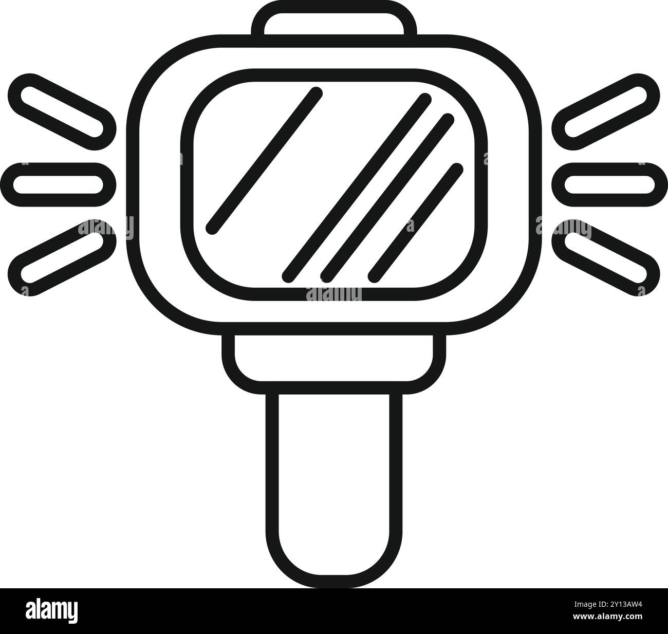 Simple flashlight icon in outline style, representing a light source ...