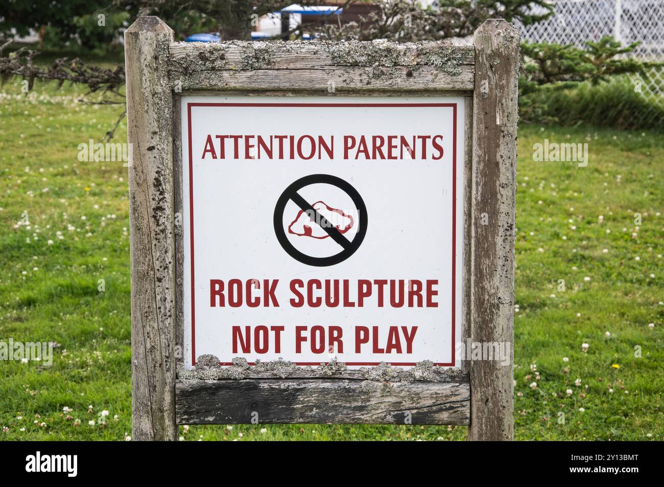 Do not play on rock sculpture sign at Irving Oil Big Stop in Goobies ...
