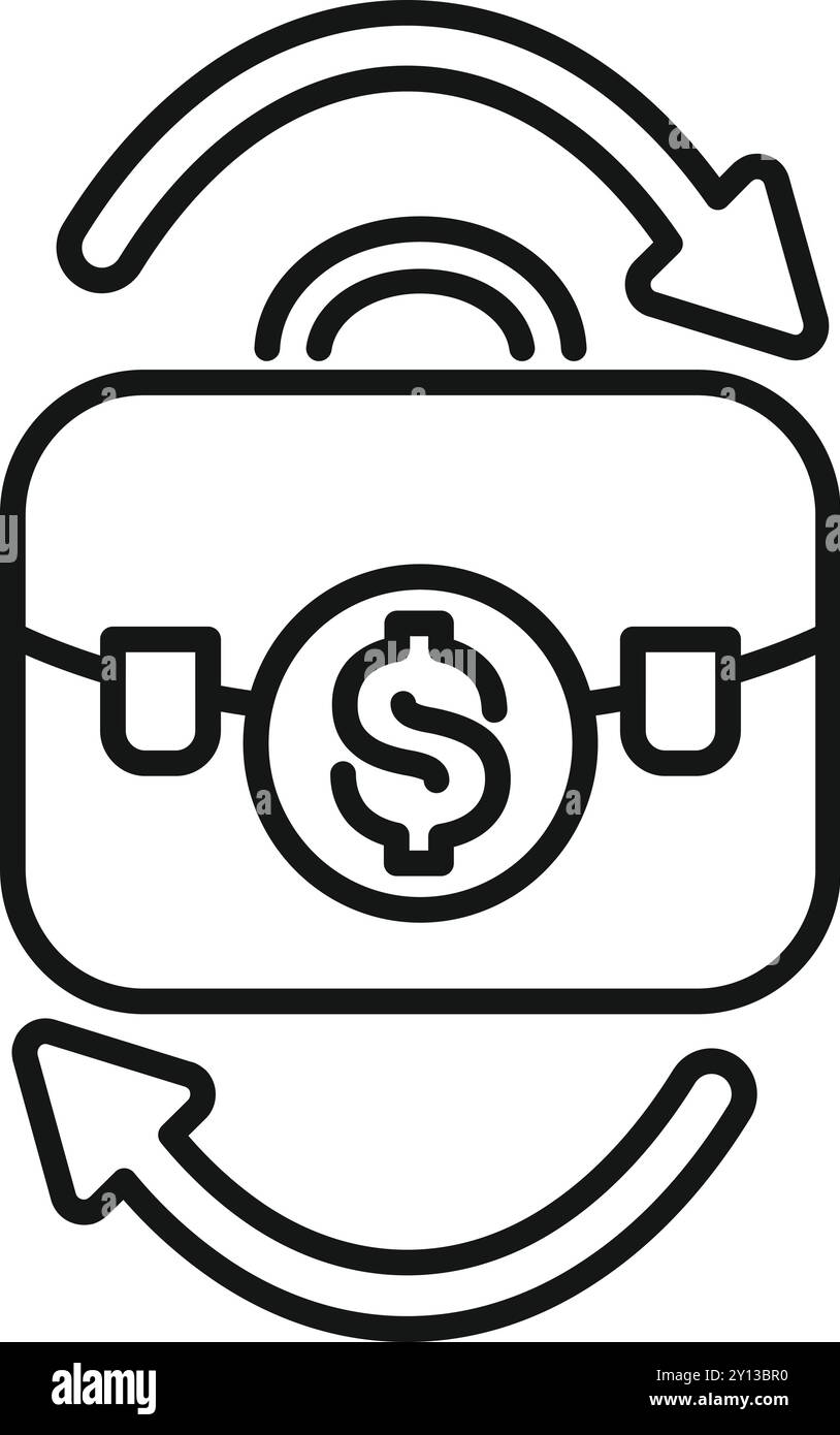 This simple vector icon depicts the concept of money turnover ...