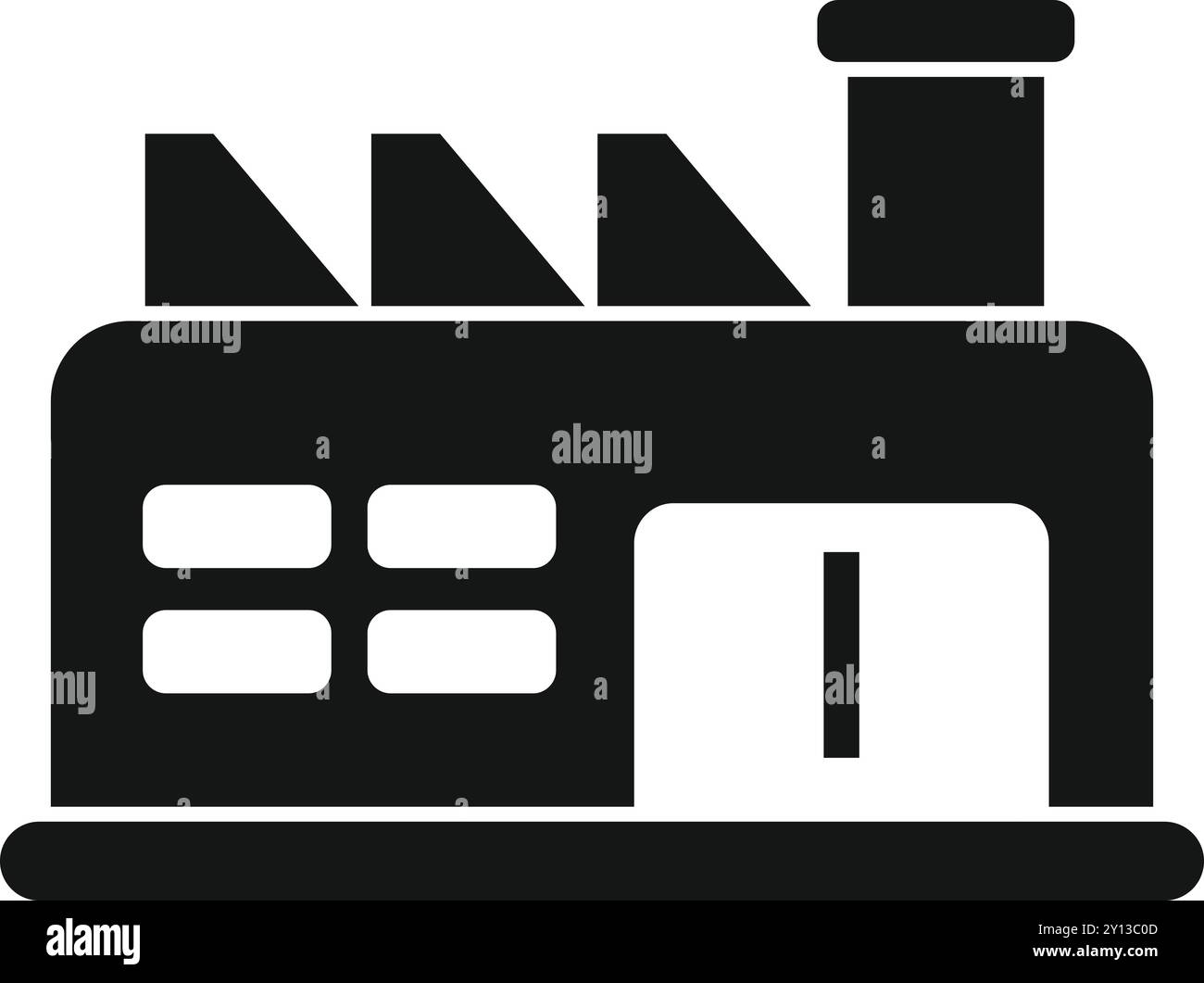 Simple vector of a factory building with smokestacks emitting pollution ...