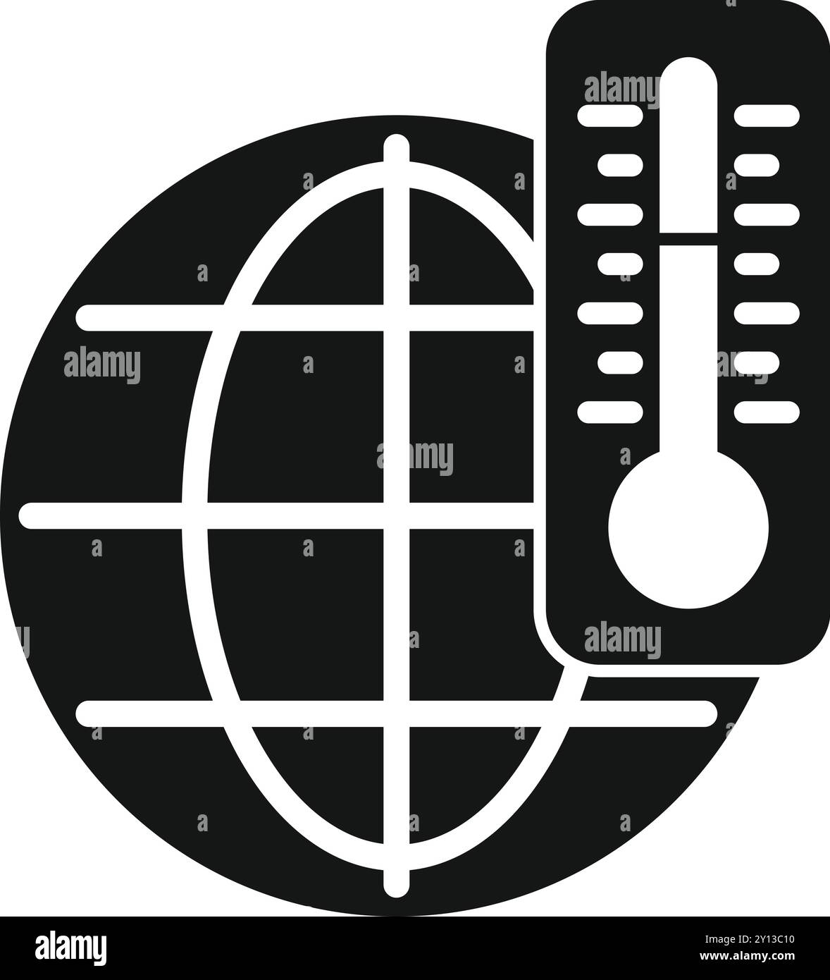 Simple vector icon representing the concept of global warming with a ...