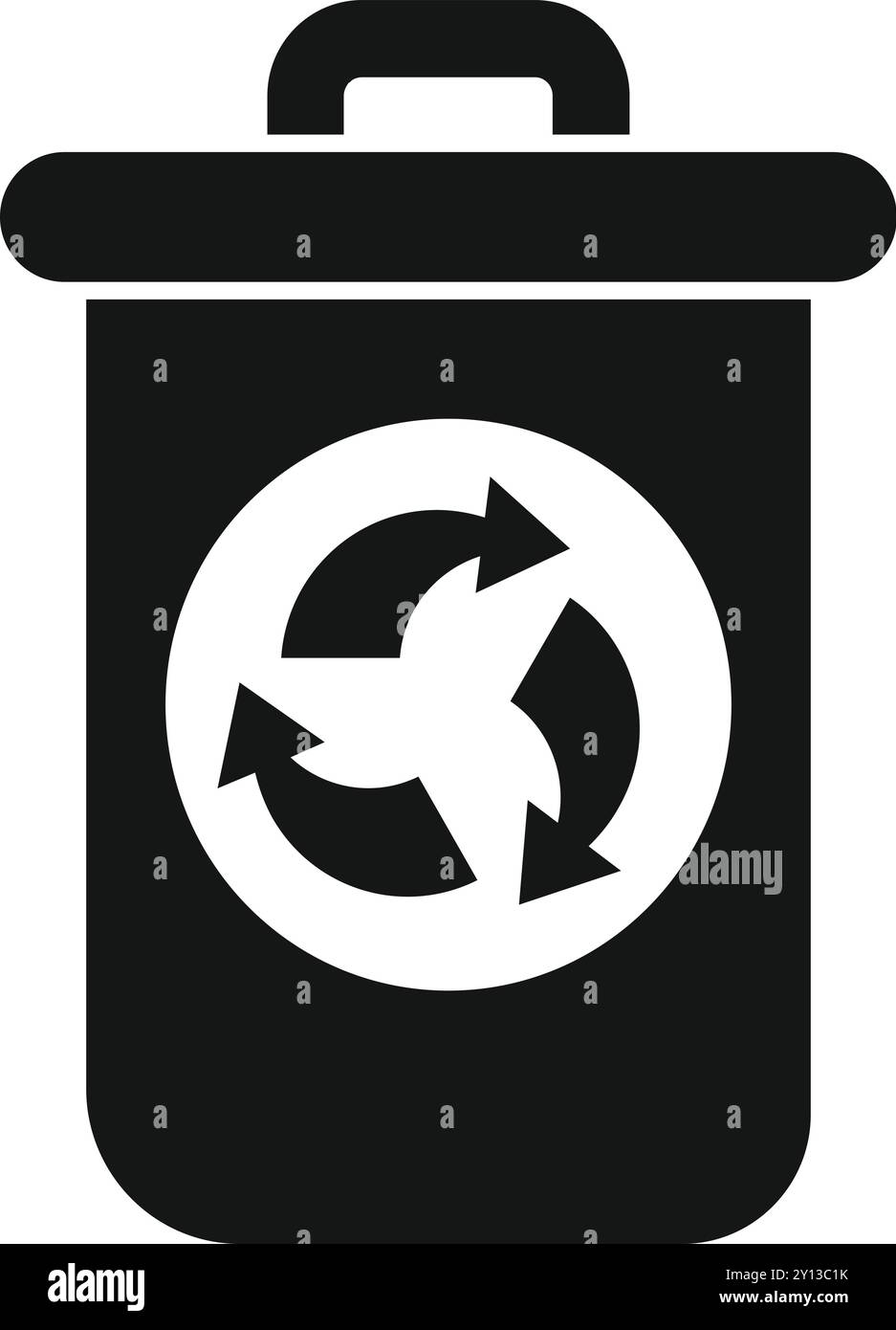 Simple vector icon of a recycling bin with arrows forming a circle ...