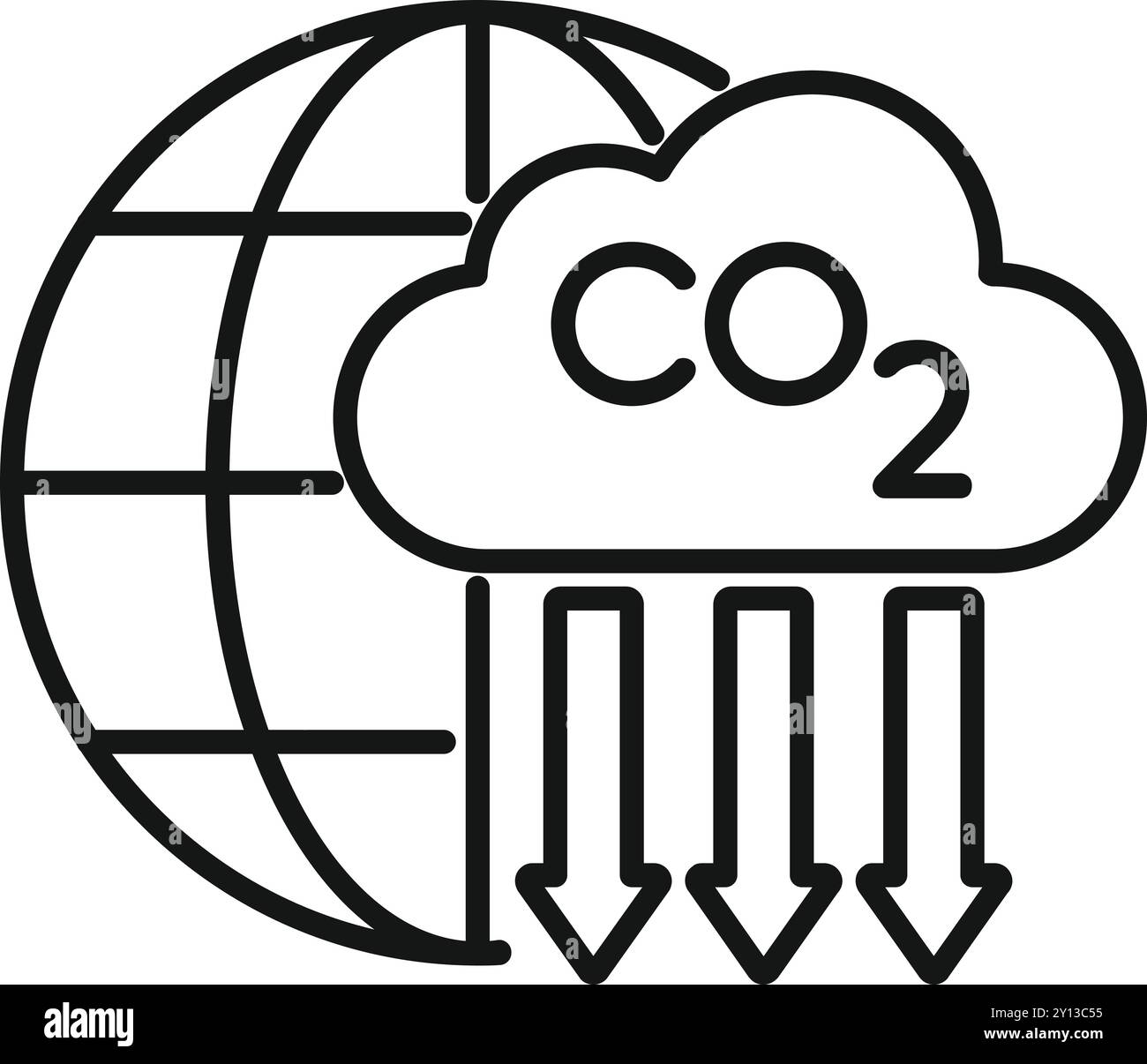 Co2 emissions are impacting the earth, as represented by arrows ...