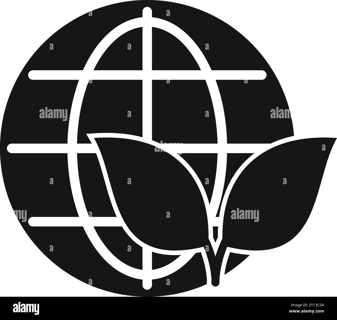 Simple vector icon representing the concept of global environmental ...