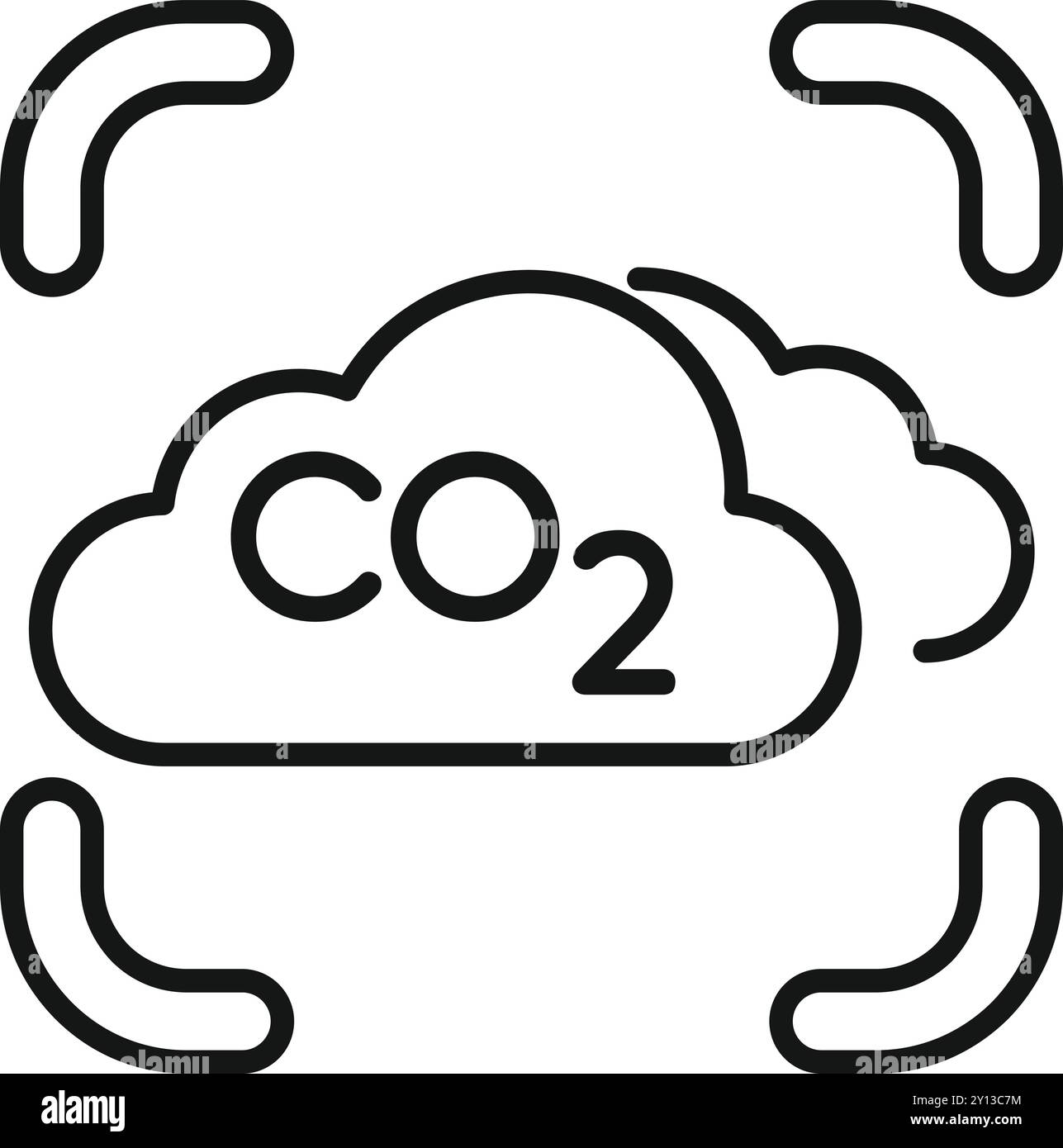 This icon represents a system detecting and monitoring carbon dioxide ...