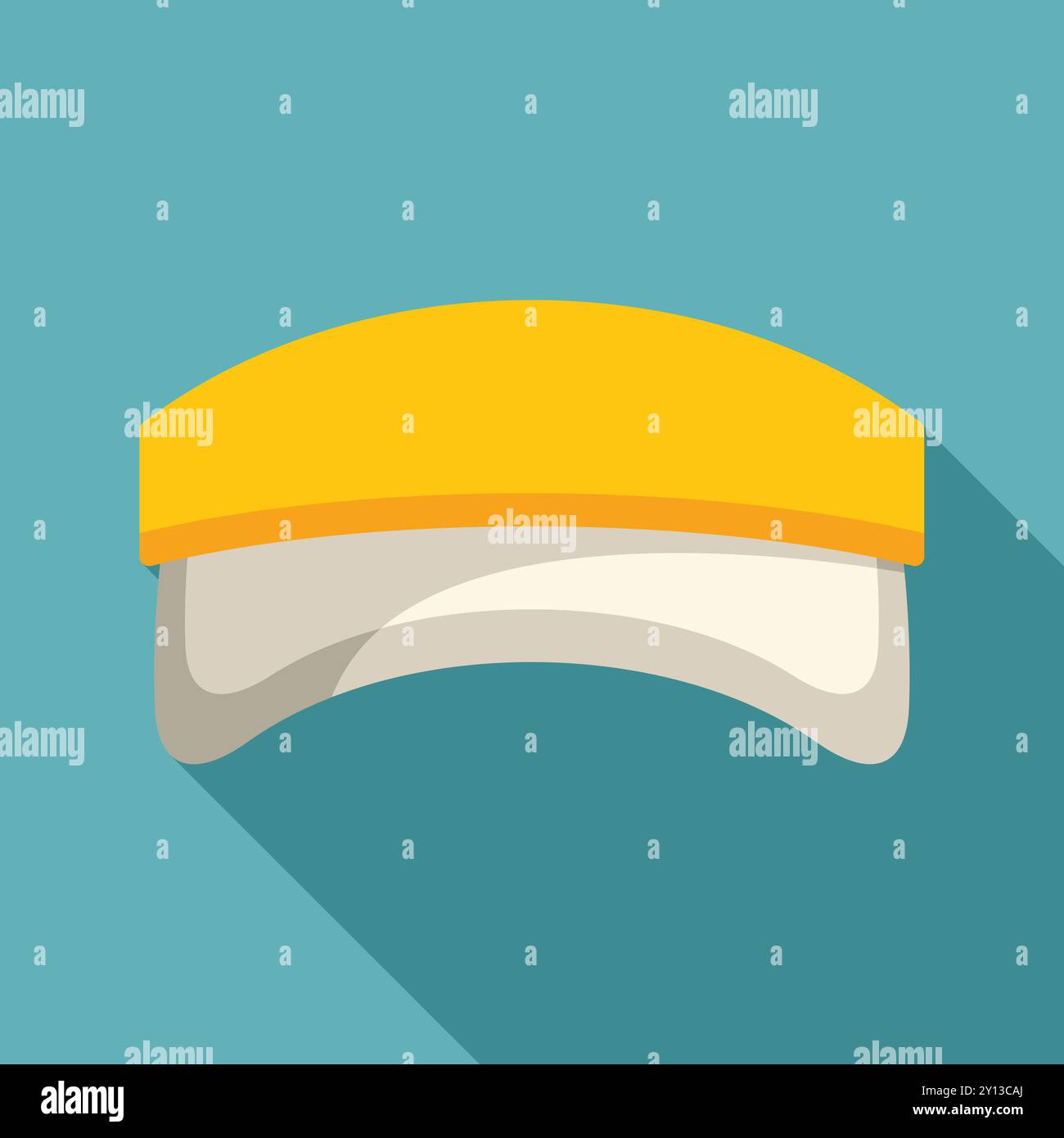 Yellow sun visor for beach volleyball presenting its back view on ...