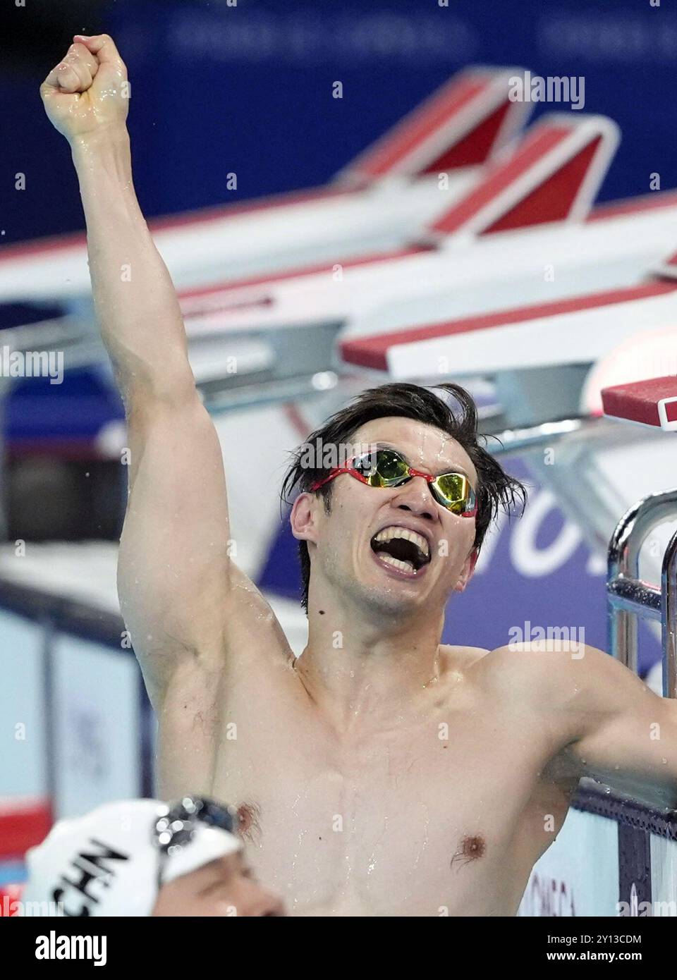 Japan's Keiichi Kimura celebrates after winning the men's 50-meter ...