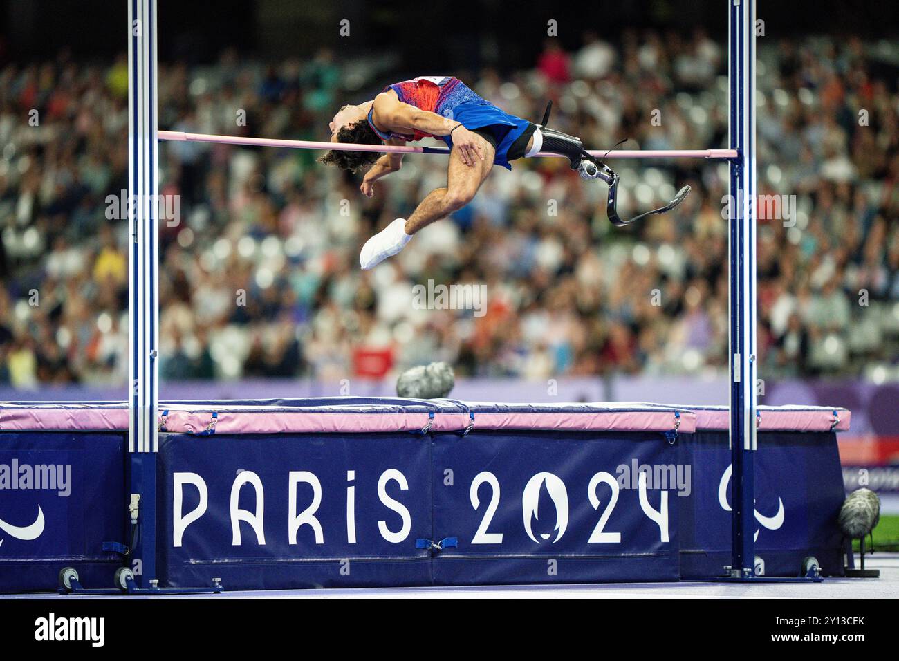 Ezra Frech of Team USA wins gold in the Men’s High Jump T63 and sets a ...