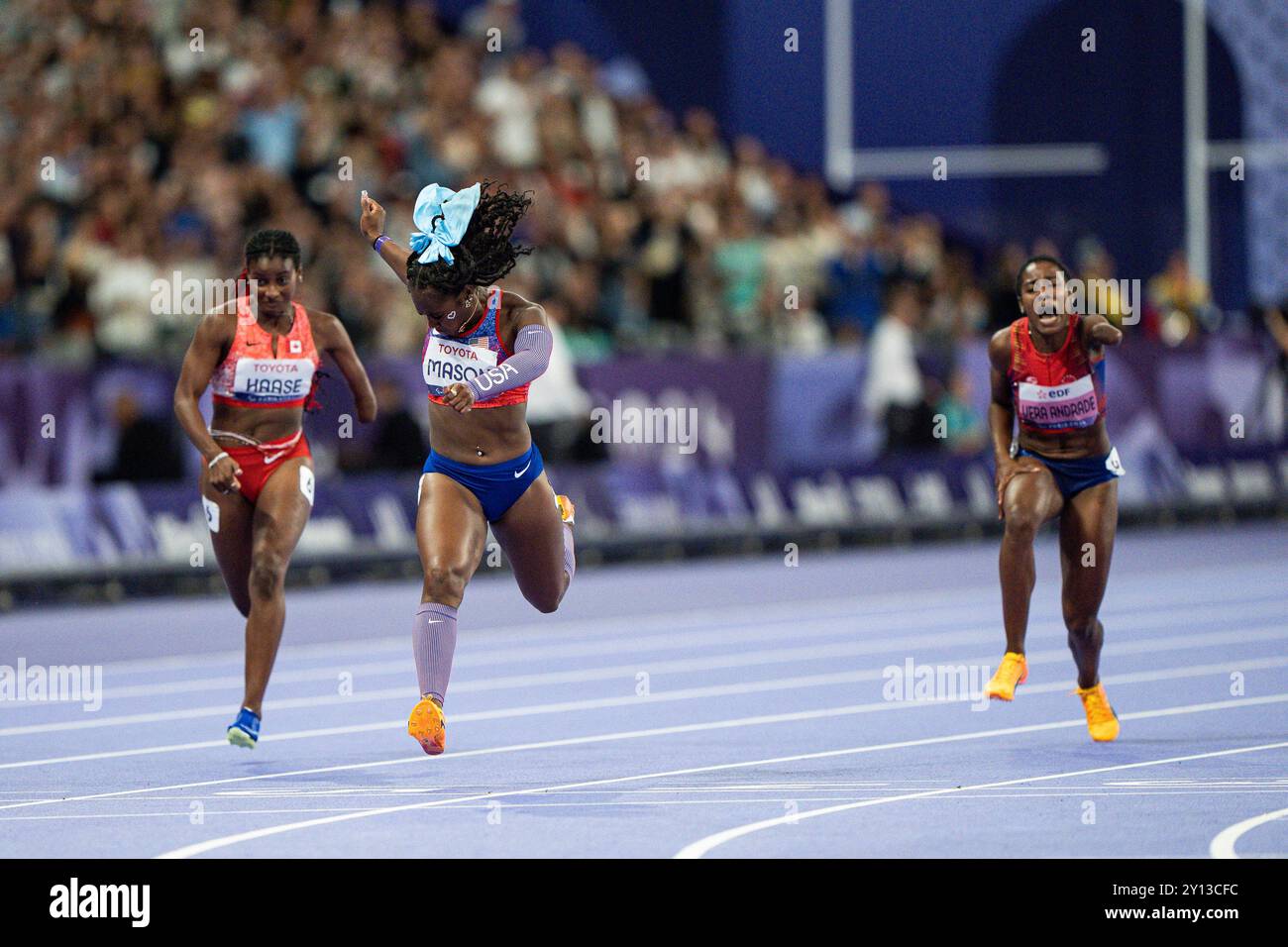 Brittni Mason of Team USA wins silver in the Women’s 100m - T47 during ...