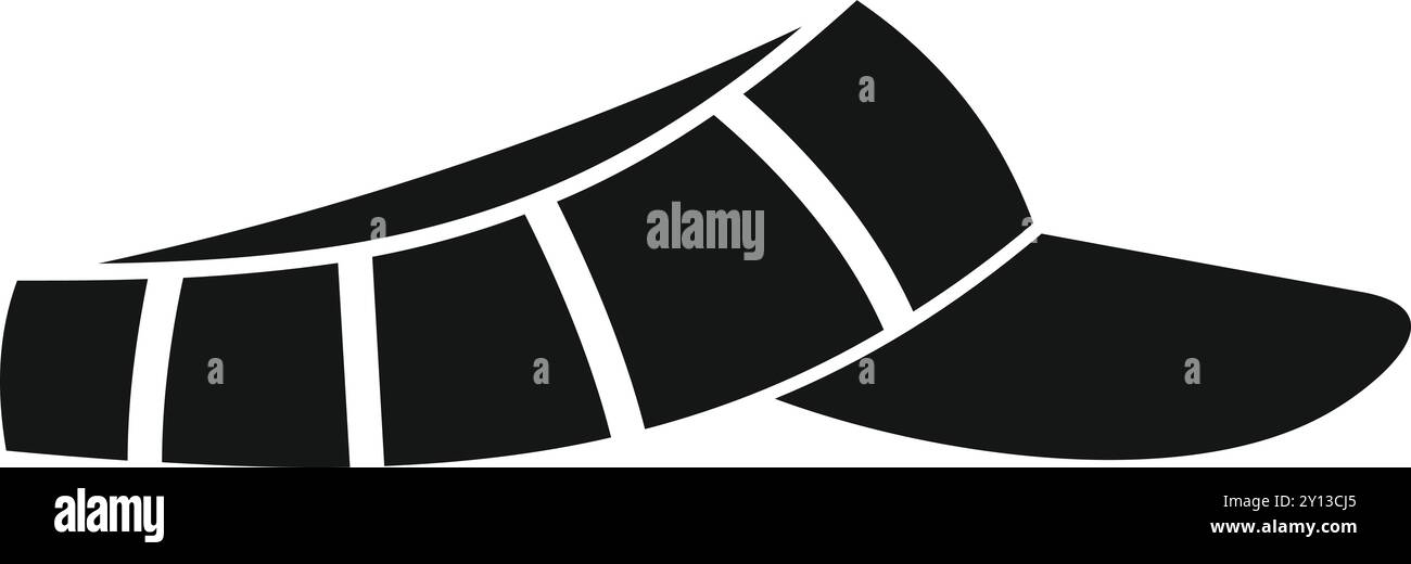 Black sun visor cap icon in simple style isolated on white background ...