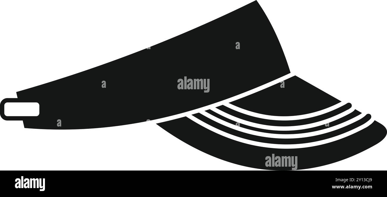 Simple black sun visor icon representing a popular summer hat style ...
