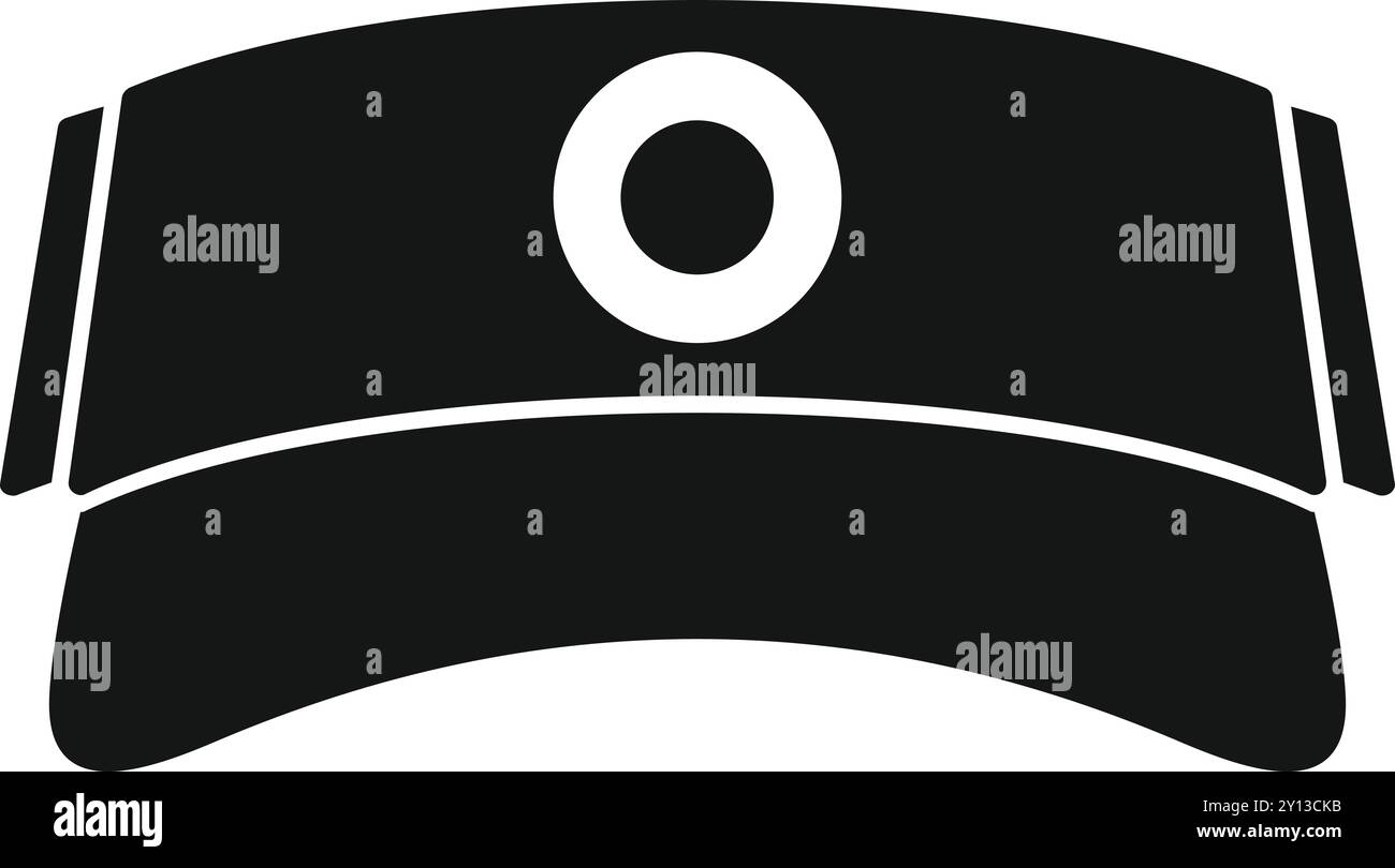 Black sun visor cap with circle logo template on white background Stock ...