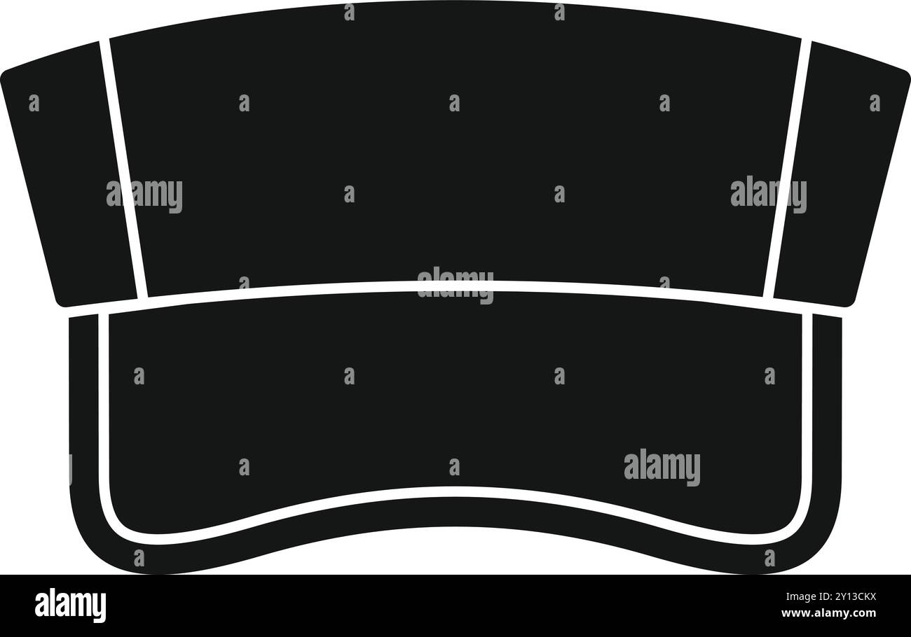Simple vector illustration of a black sun visor cap isolated on a white ...