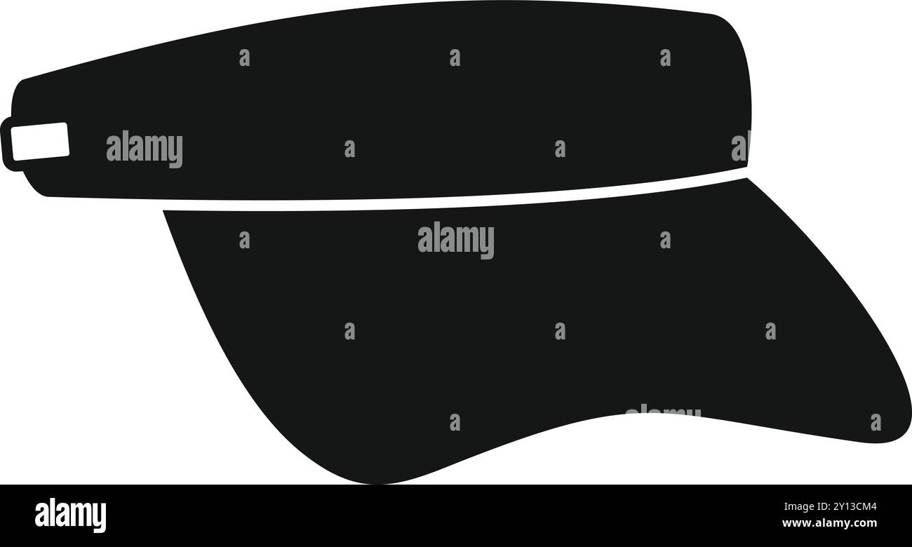 Simple vector illustration of a black sun visor cap on a white ...