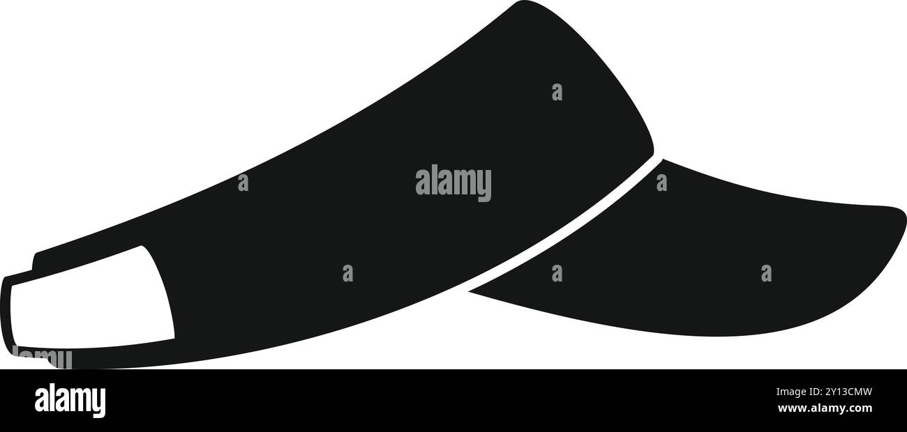 Simple vector icon of a classic sun visor cap with an adjustable back ...