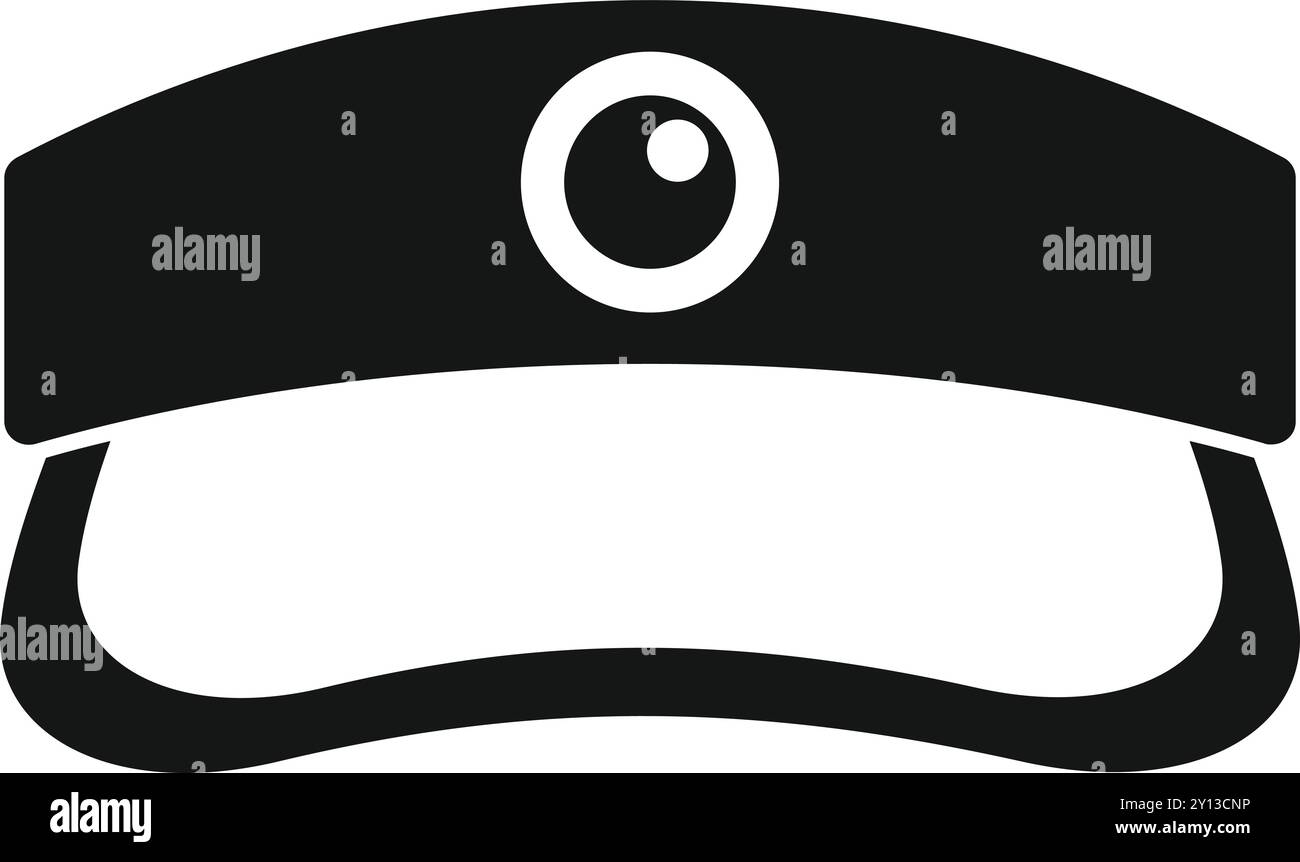 Policeman cap with camera recording icon in simple style isolated on ...