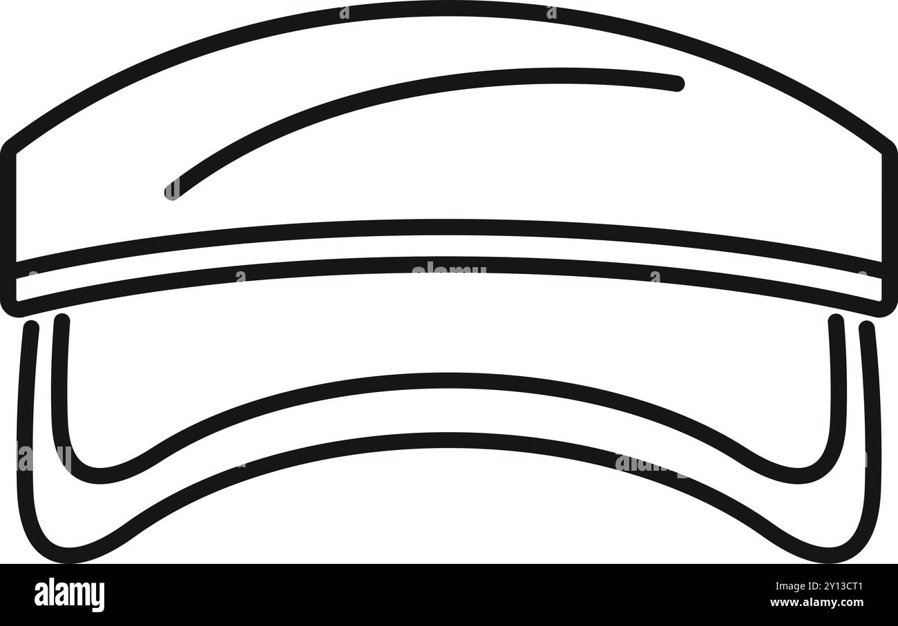 Simple line drawing of the front of a police hat visor, useful icon for ...