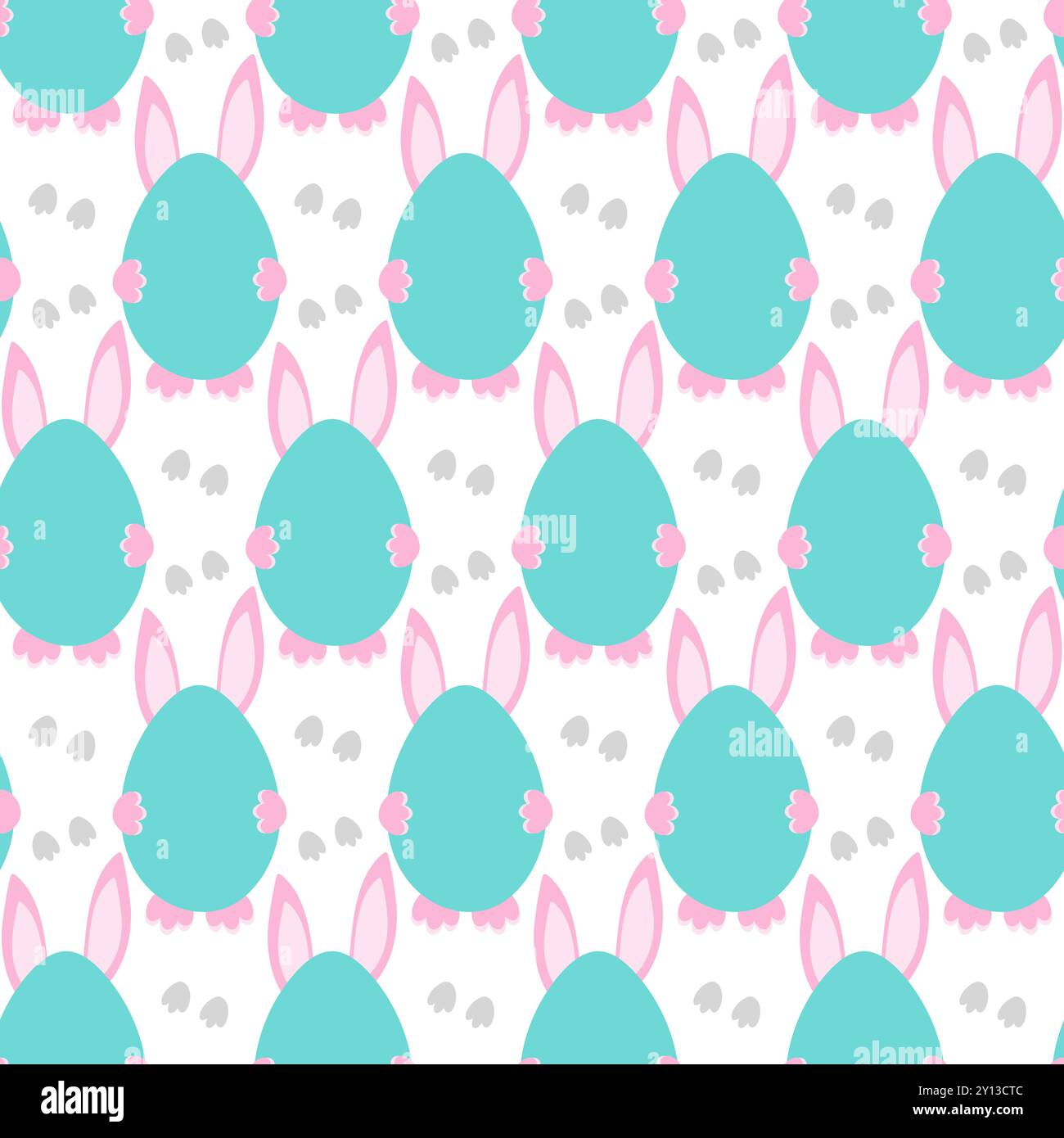 Easter bunny hiding behind egg Seamless pattern Greetings wallpaper or ...
