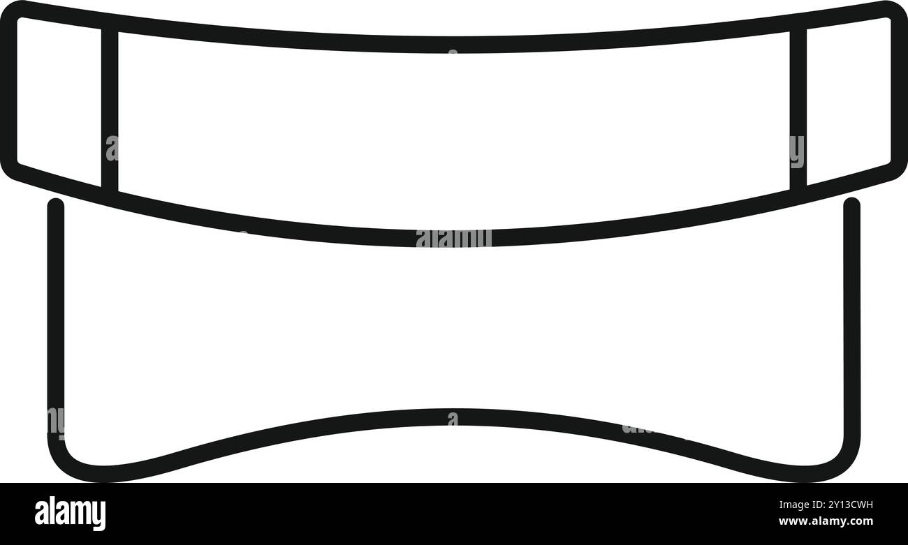 Plastic visor protecting face icon, outline vector sign, linear style ...