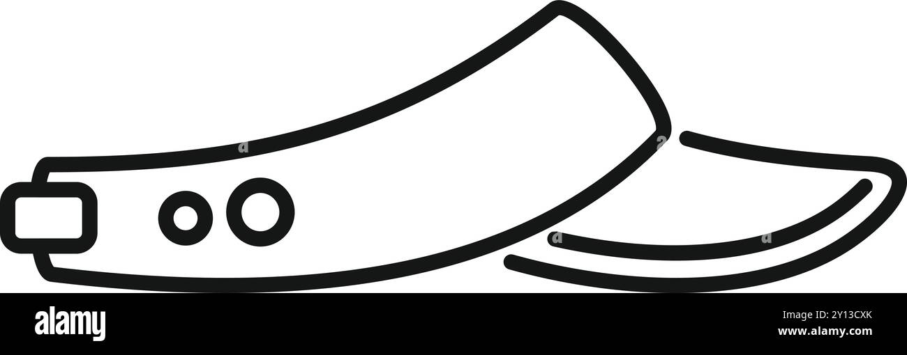 Simple black and white vector icon of an adjustable empty sun visor cap ...