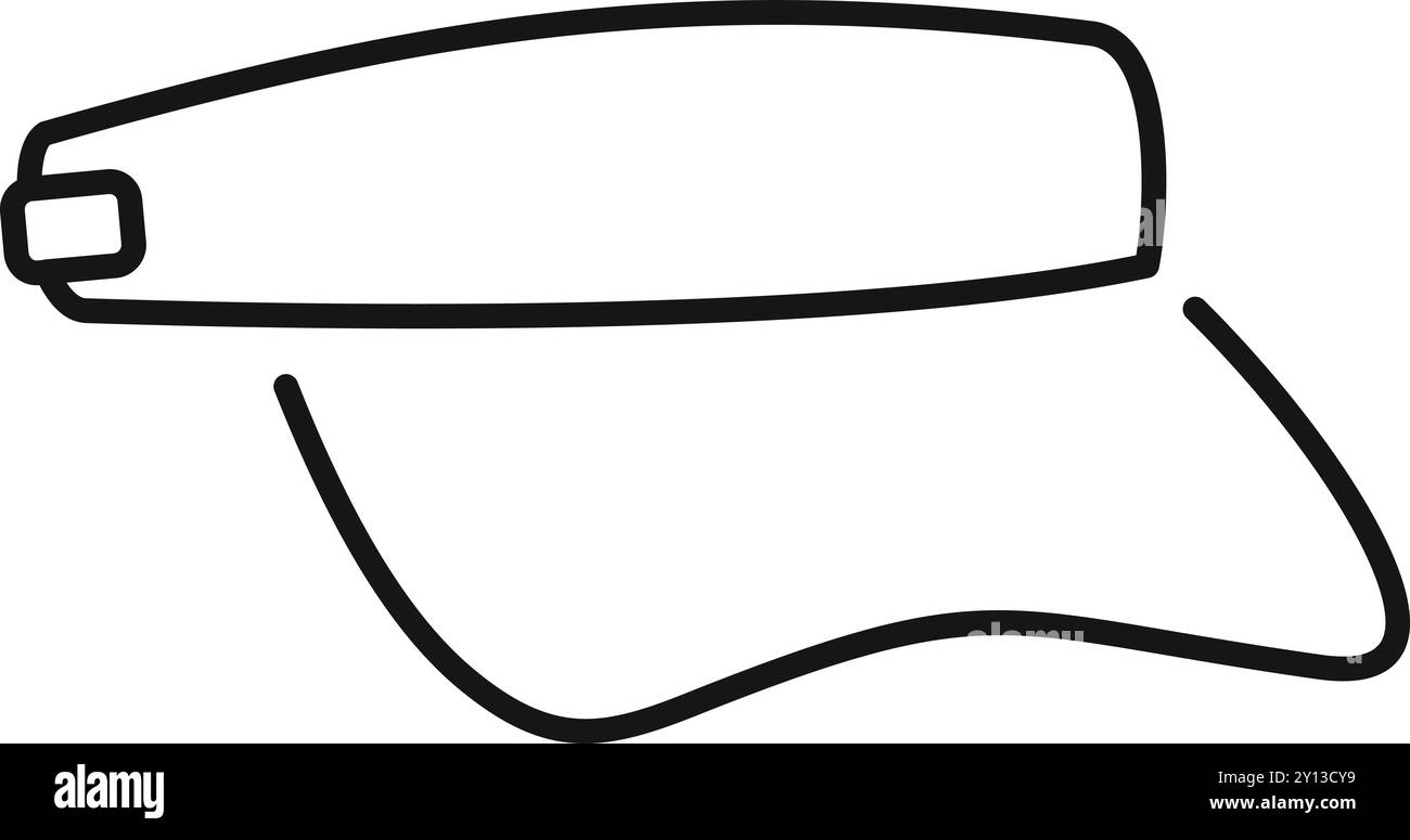 Simple line drawing of a sun visor, a popular type of headwear for ...
