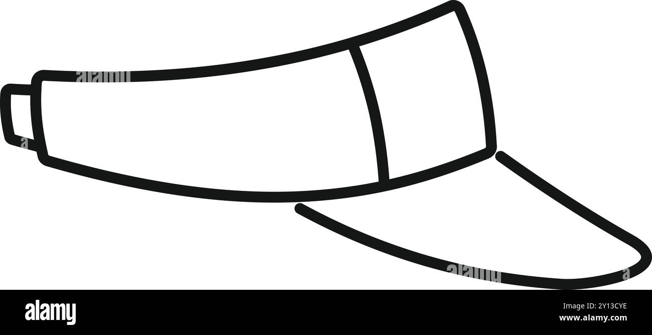 Simple line drawing of a sun visor cap, a stylish and practical ...