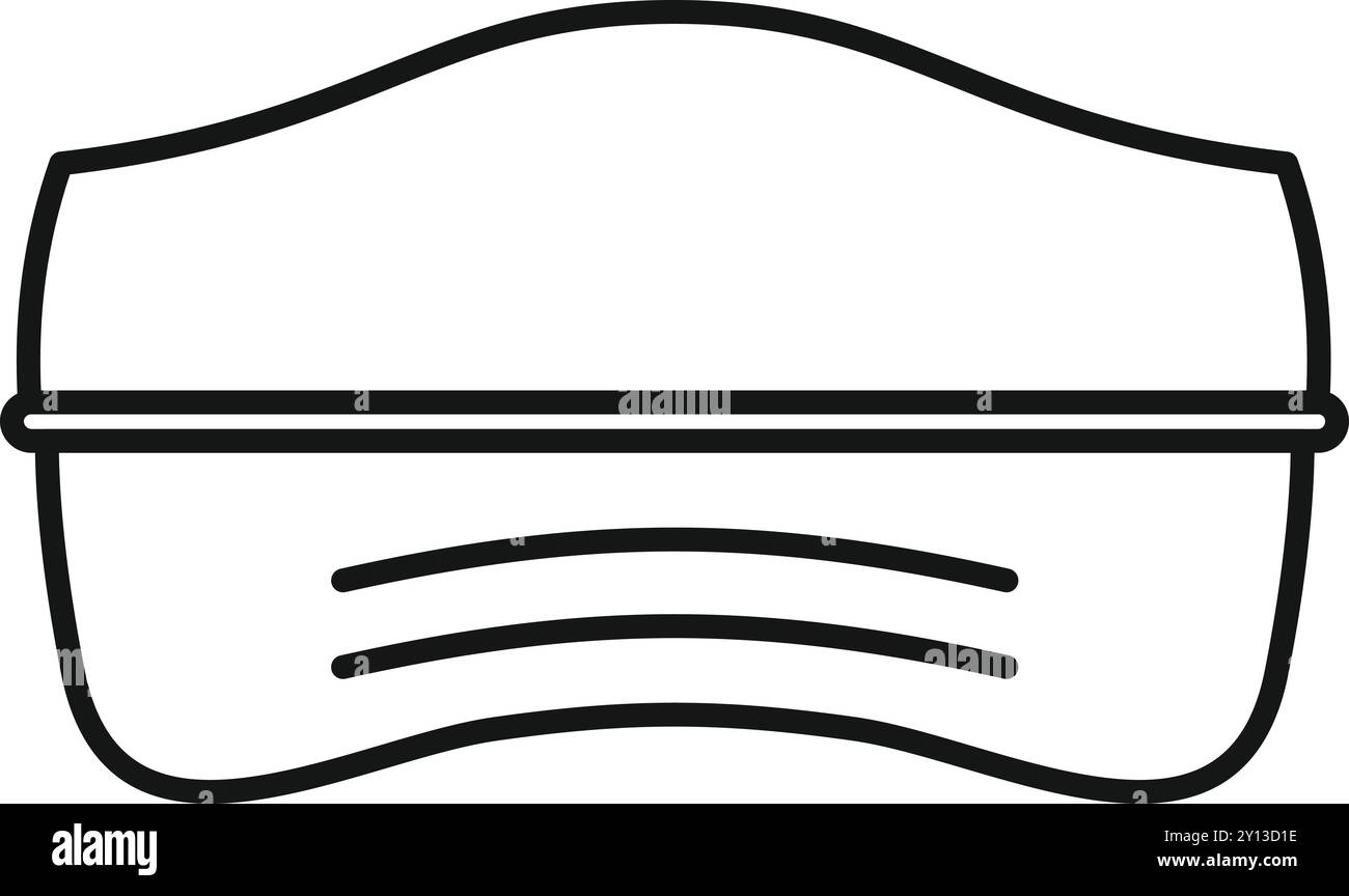 Simple line drawing of a medical face mask covering the nose and mouth ...