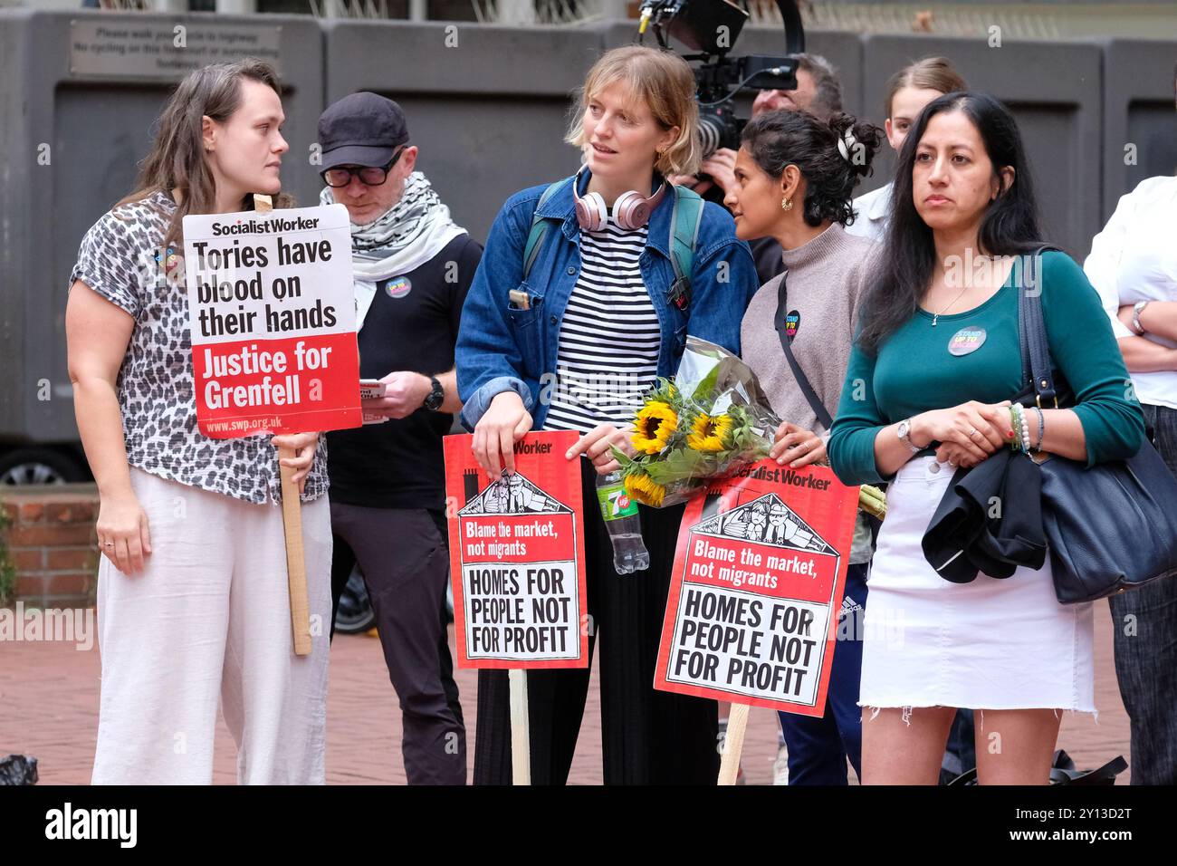 A protest calling for justice for the Grenfell fire victims is held at ...