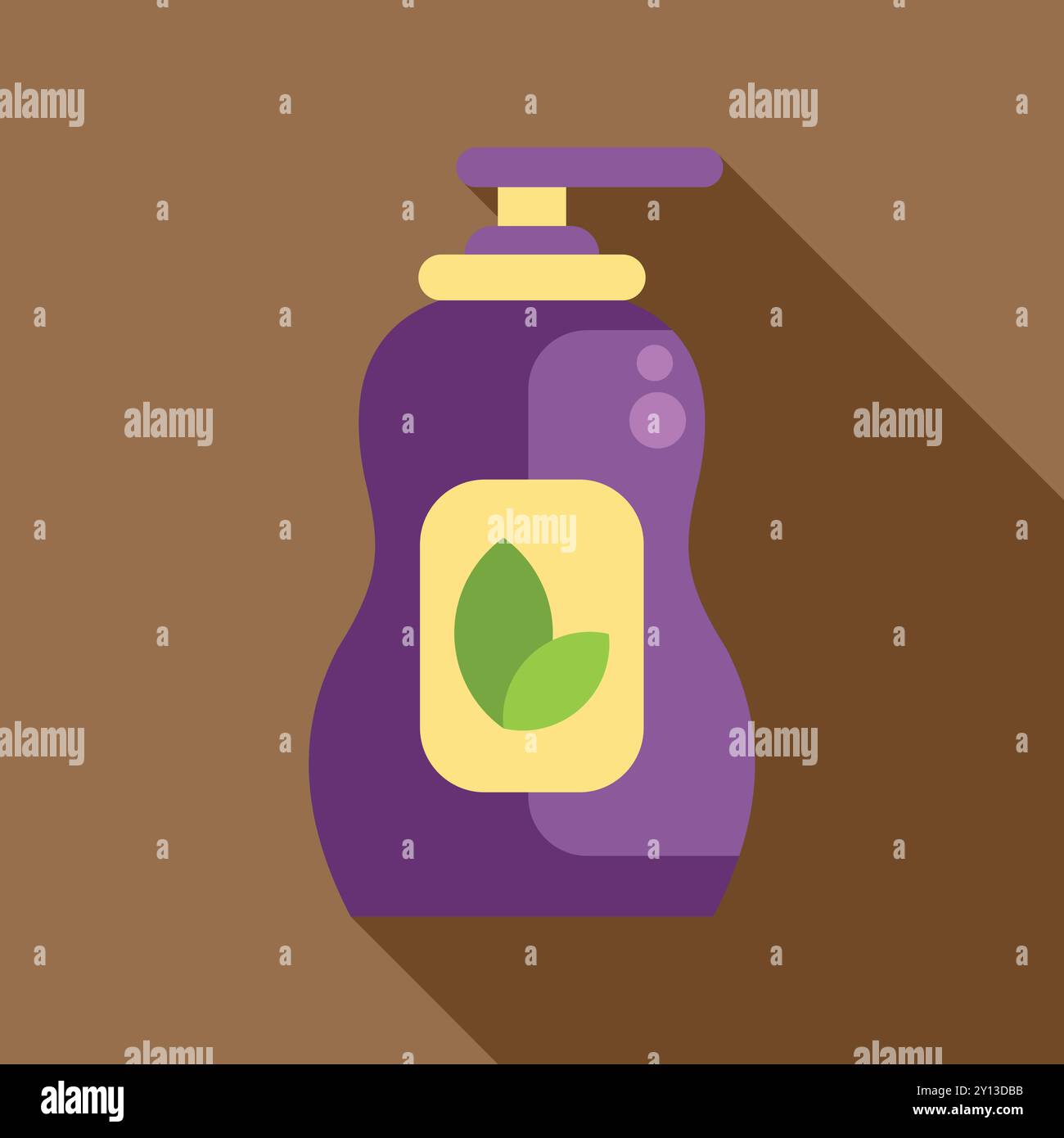 Purple dispenser bottle with green leaves logo presenting cleaning ...