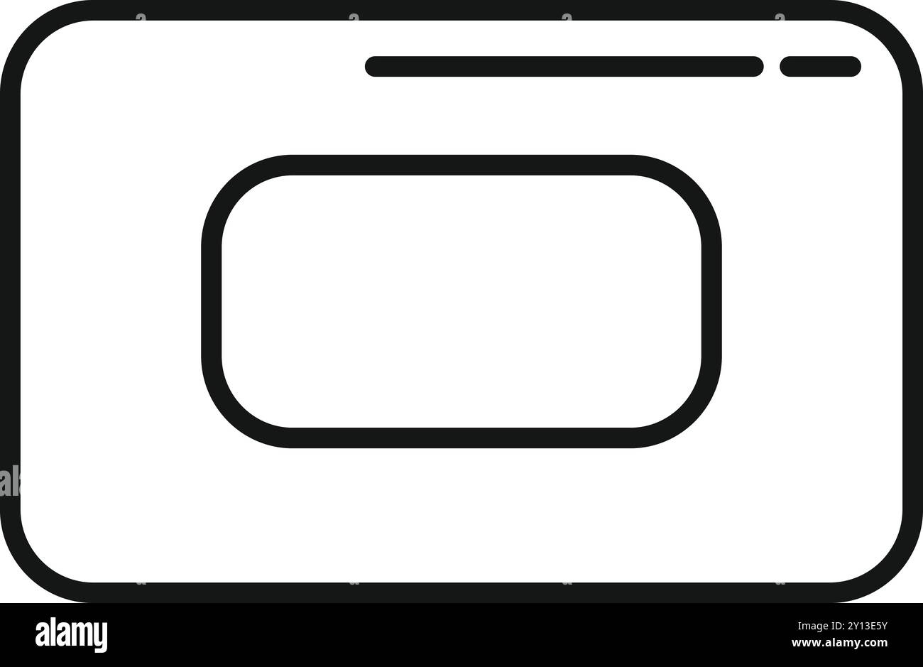 Simple line icon of a browser window with rounded corners showing a blank page Stock Vector ...