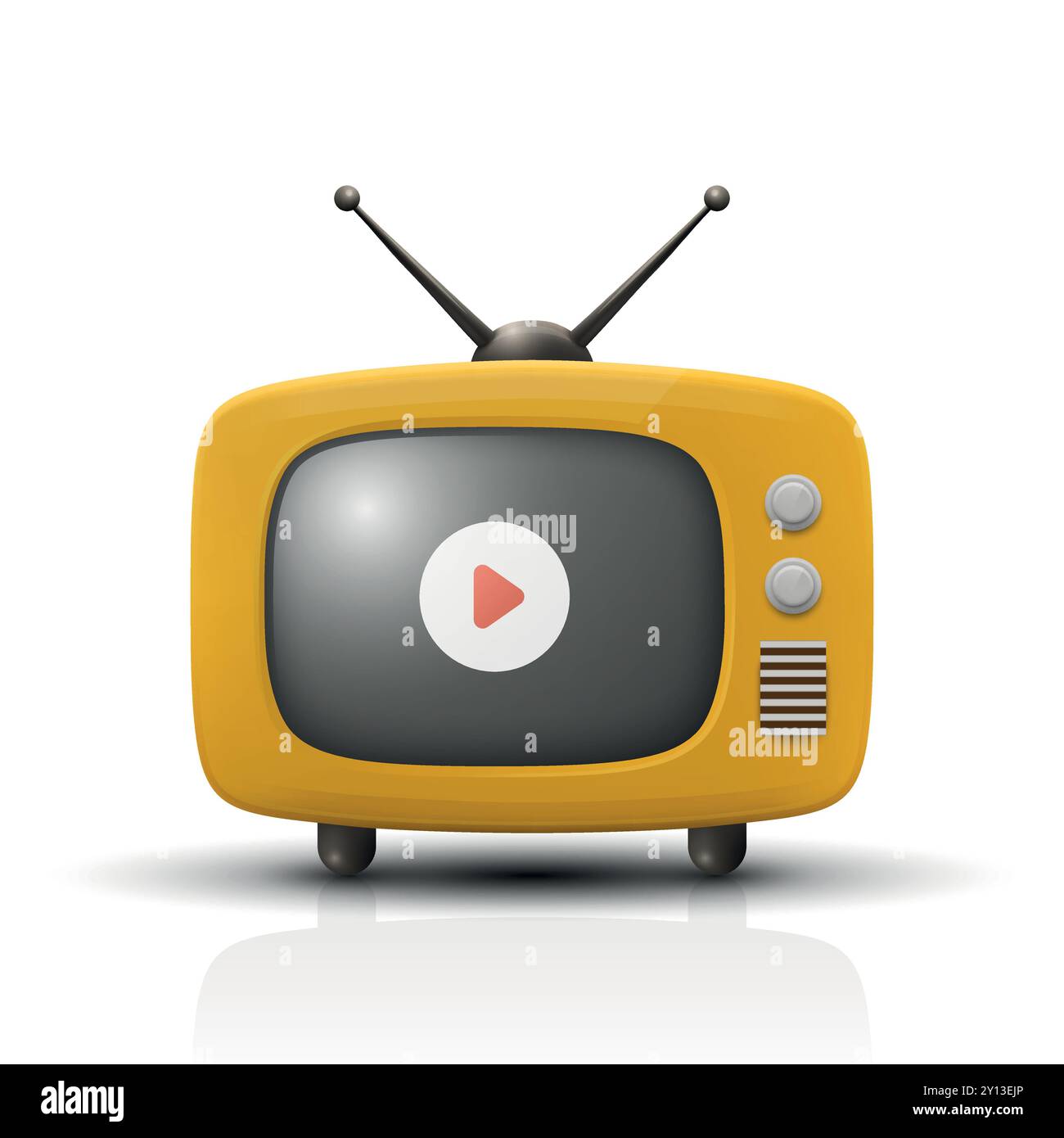 Vector 3d Vintage TV Set Icon. Retro TV Icon, Design Template, Clipart ...