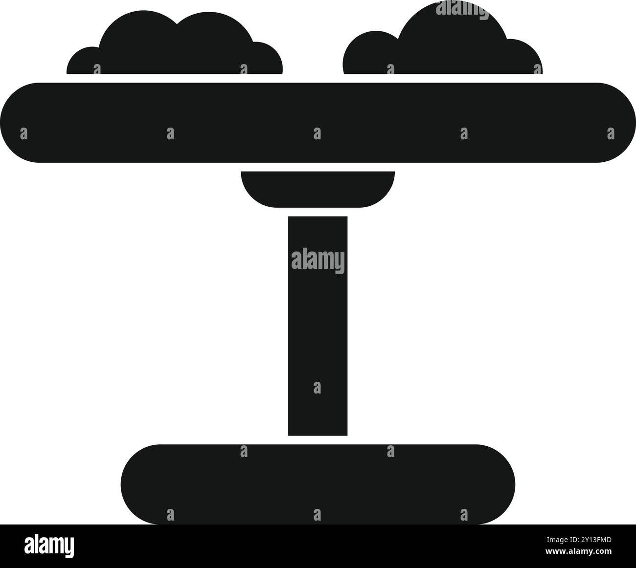 Simple icon representing a balance scale comparing two abstract objects ...