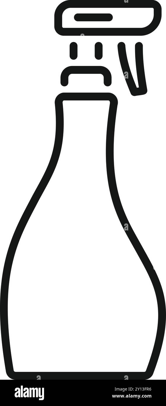 Line drawing of a spray bottle, useful for depicting cleaning products ...
