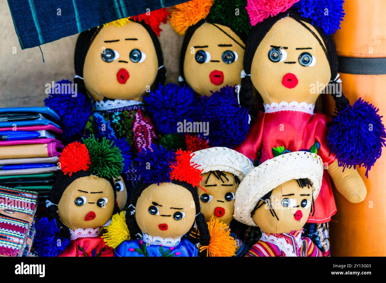 Typical crafts, Santiago Atitlan, market, Sololá department, Guatemala ...